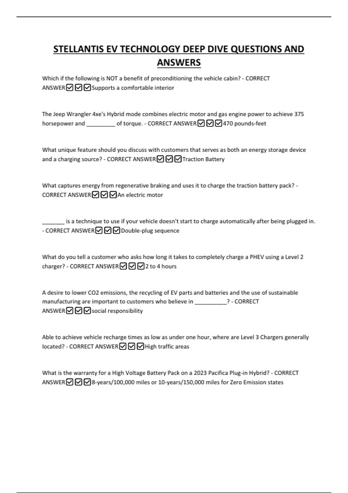 STELLANTIS EV TECHNOLOGY DEEP DIVE QUESTIONS AND ANSWERS - STELLANTIS ...