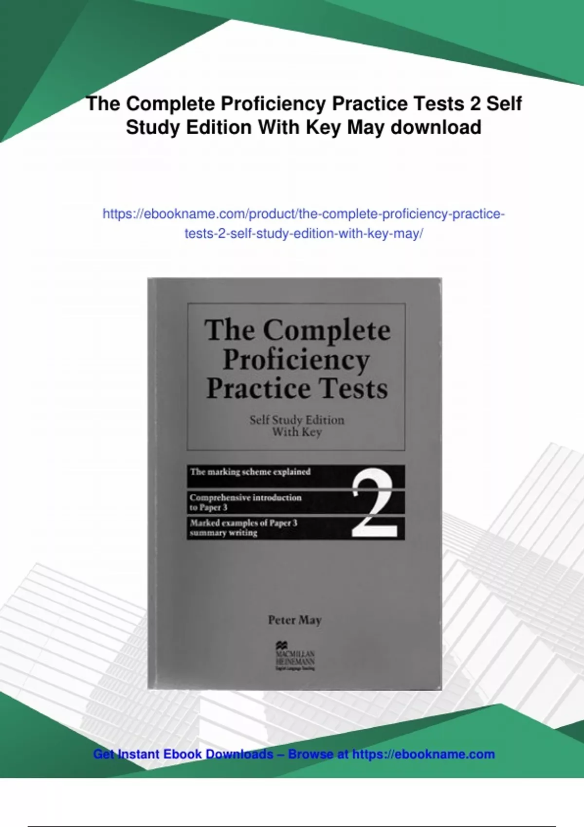 Summary The Complete Proficiency Practice Tests 2 Self Study Edition ...