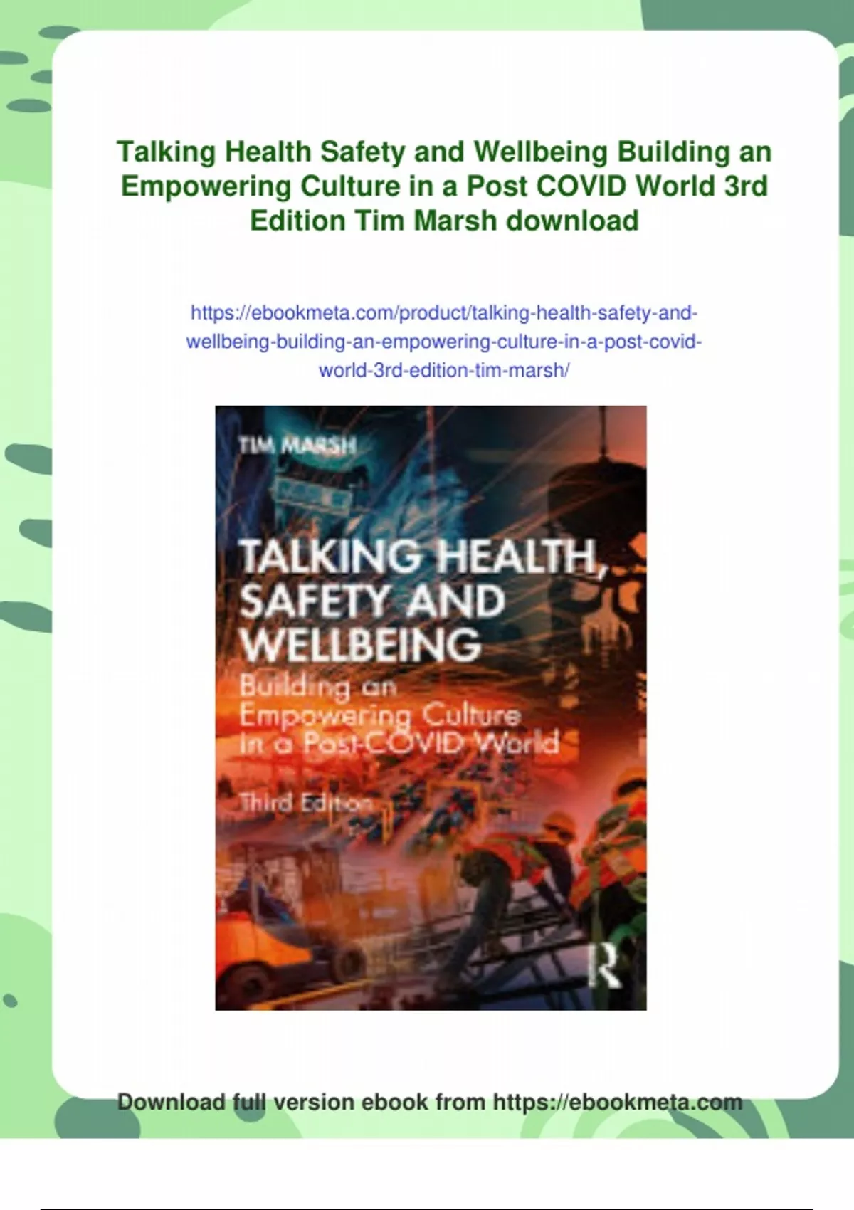 Summary Talking Health Safety and Wellbeing Building an Empowering Culture in a Post COVID World ...