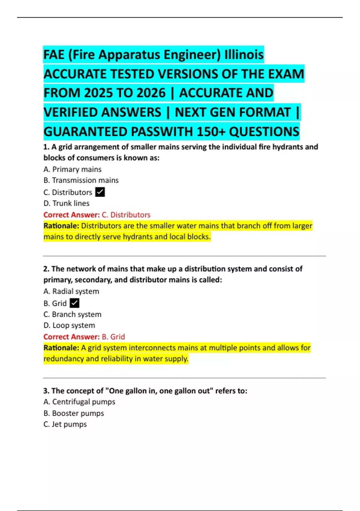FAE (Fire Apparatus Engineer) Illinois ACCURATE TESTED VERSIONS OF THE ...