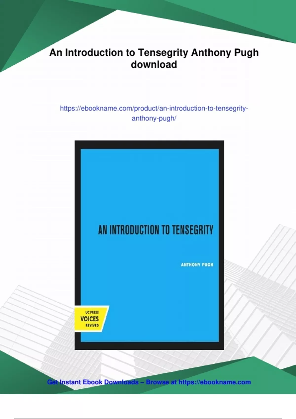 Summary An Introduction to Tensegrity Anthony Pugh - Digital Download - Ebookname - Stuvia US