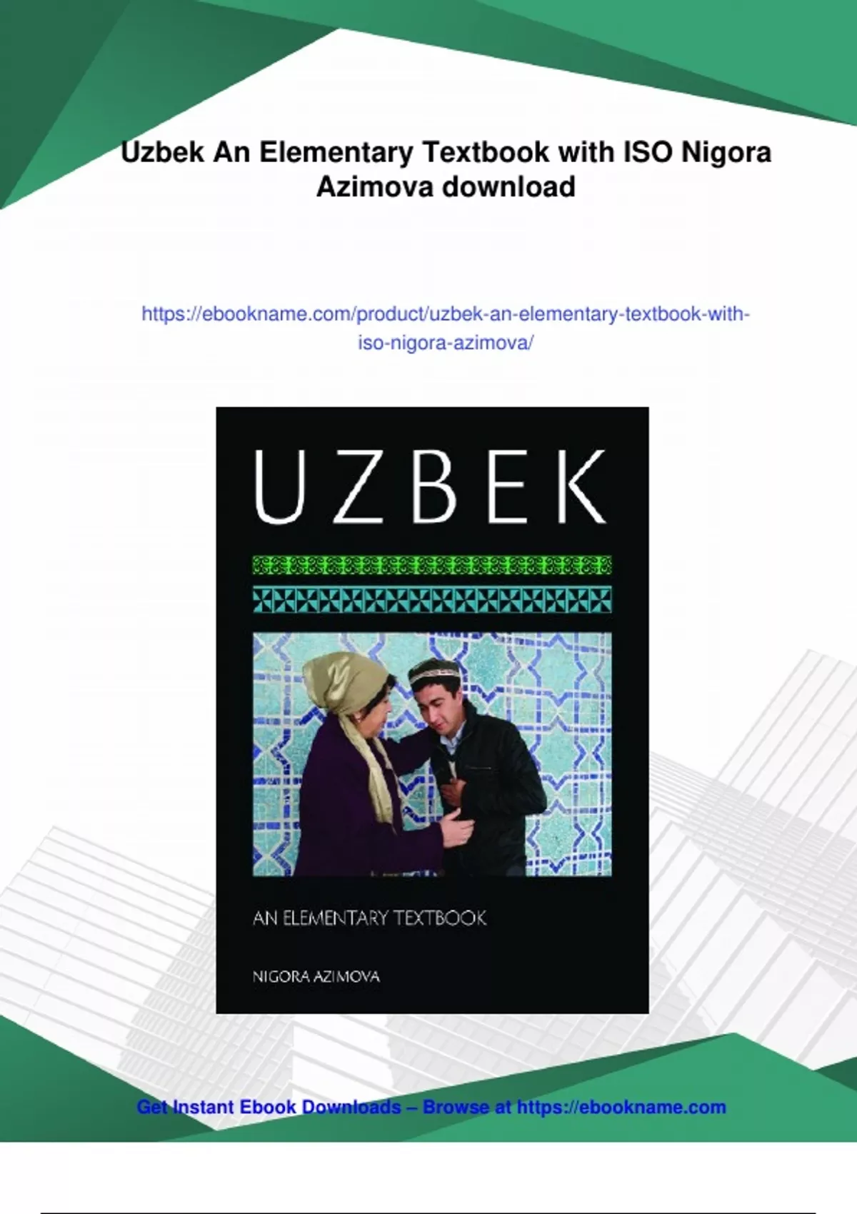 Summary Uzbek An Elementary Textbook with ISO Nigora Azimova - Instant ...
