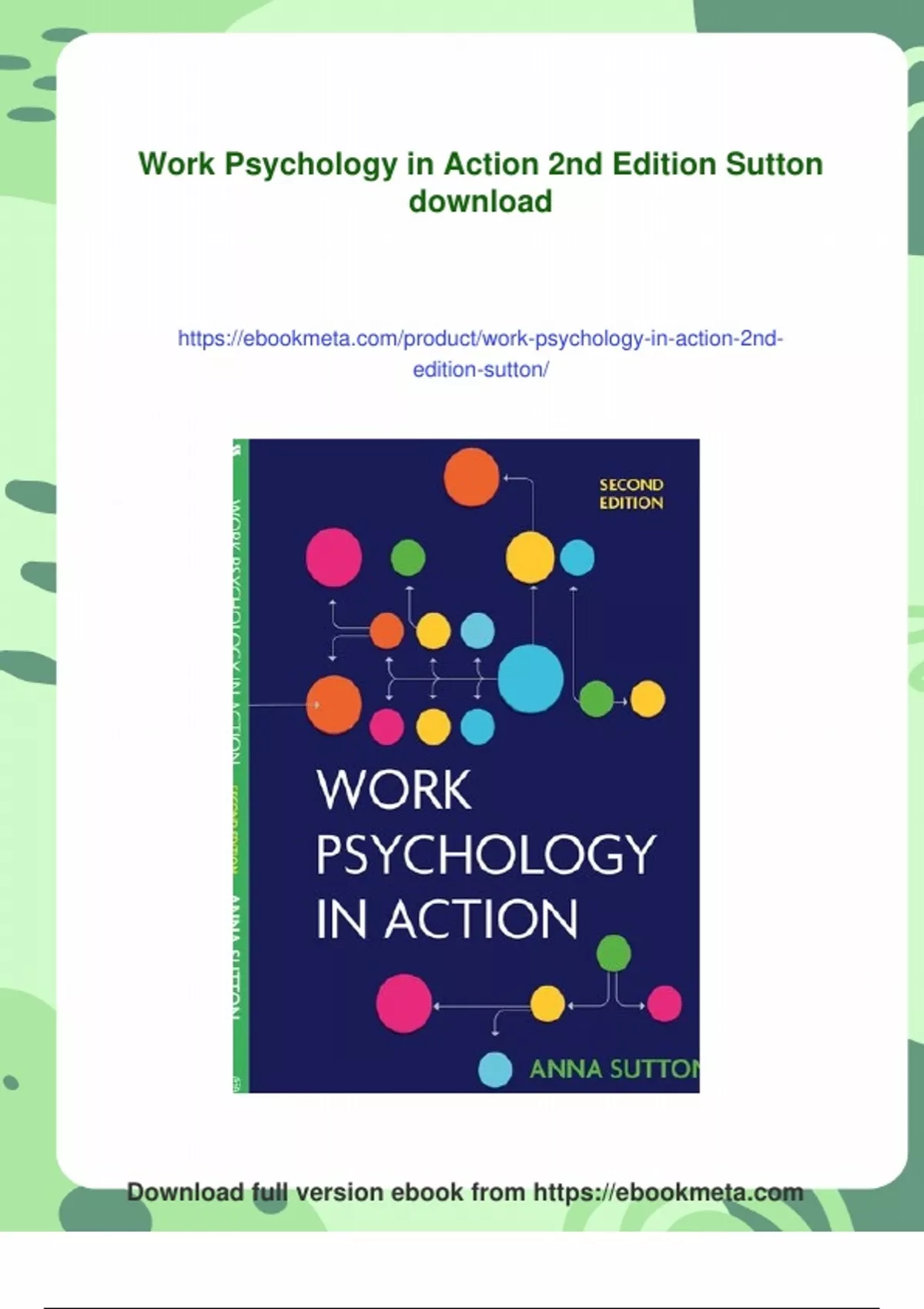 Summary Work Psychology in Action 2nd Edition Sutton - Digital Download ...
