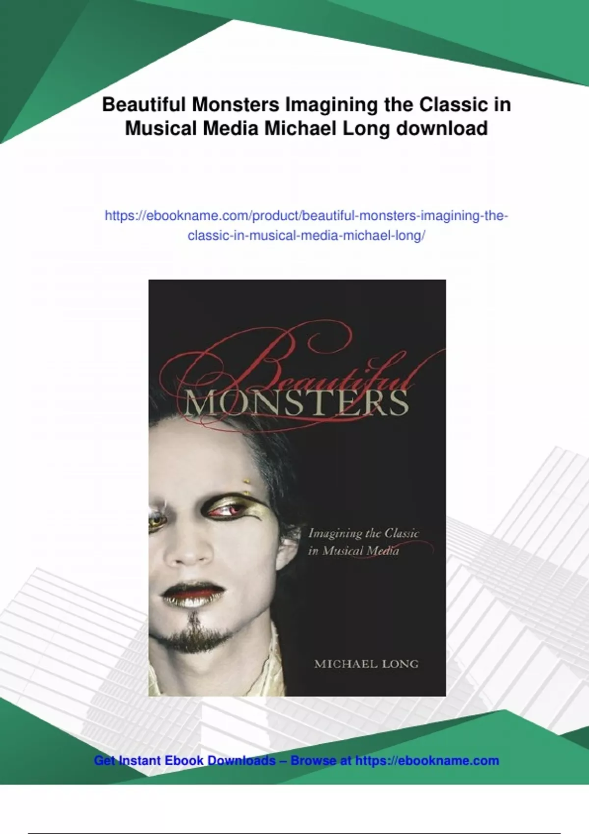 Summary Beautiful Monsters Imagining the Classic in Musical Media ...