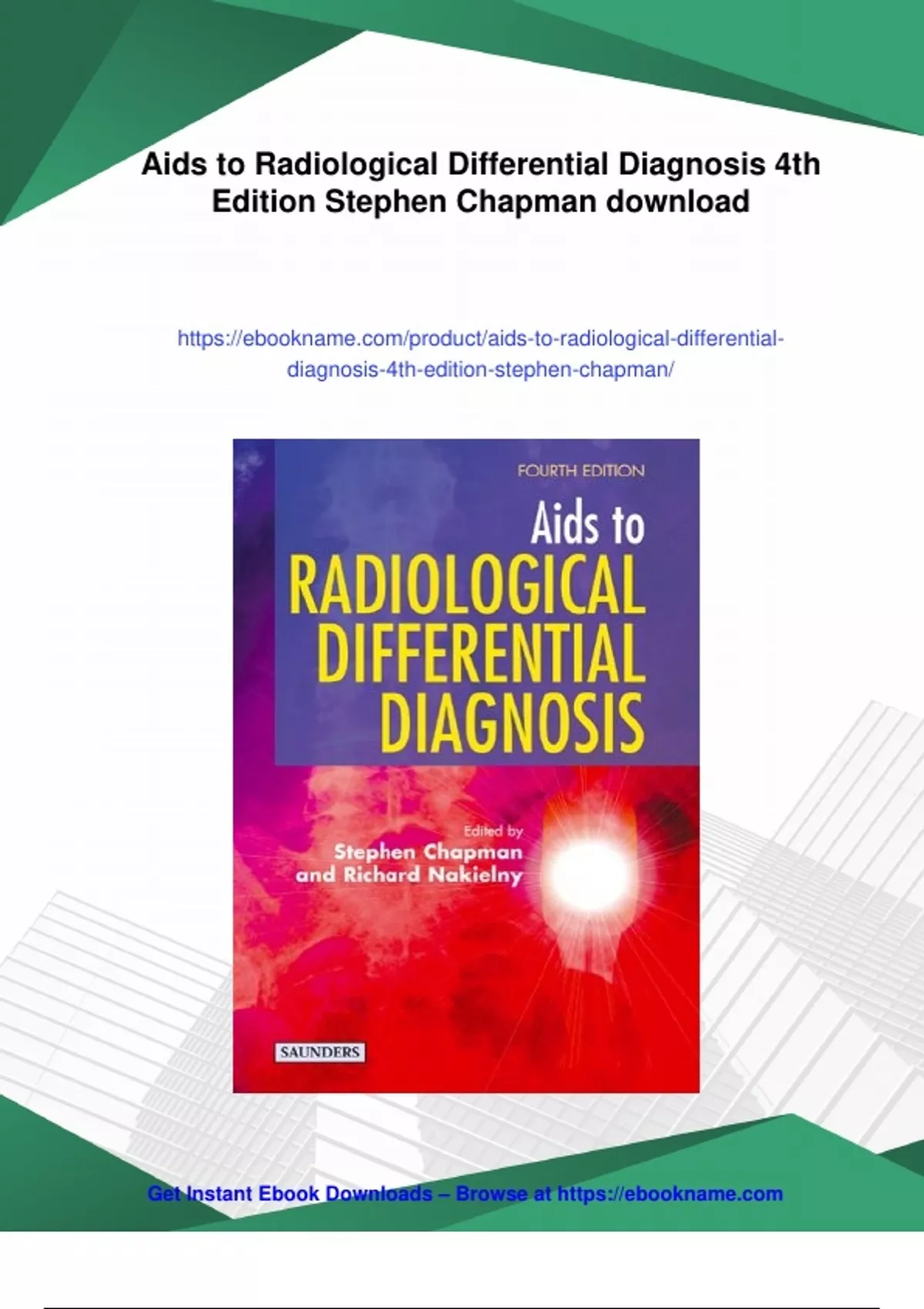 Summary Aids to Radiological Differential Diagnosis 4th Edition Stephen ...