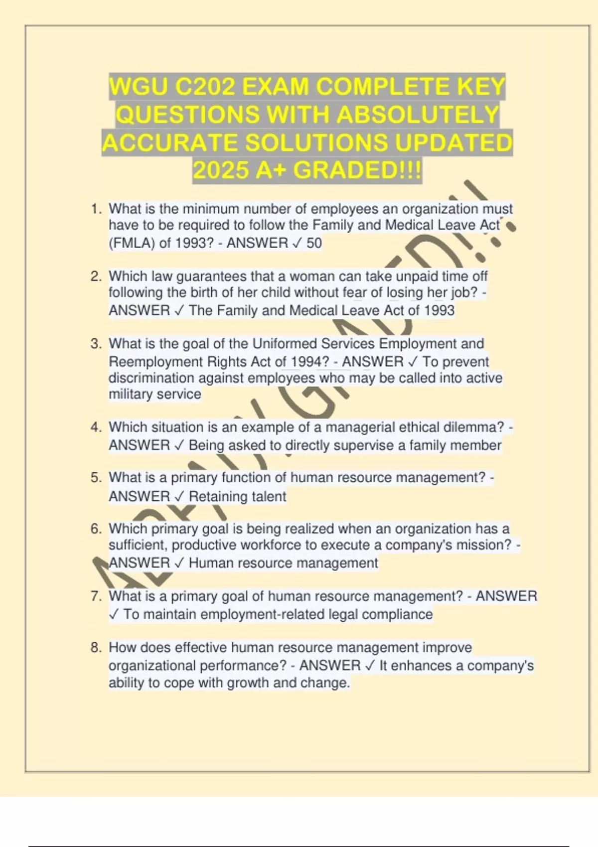 WGU C202 EXAM COMPLETE KEY QUESTIONS WITH ABSOLUTELY ACCURATE SOLUTIONS ...