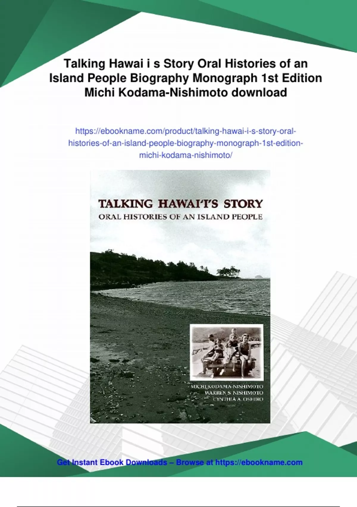 Summary Talking Hawai i s Story Oral Histories of an Island People ...
