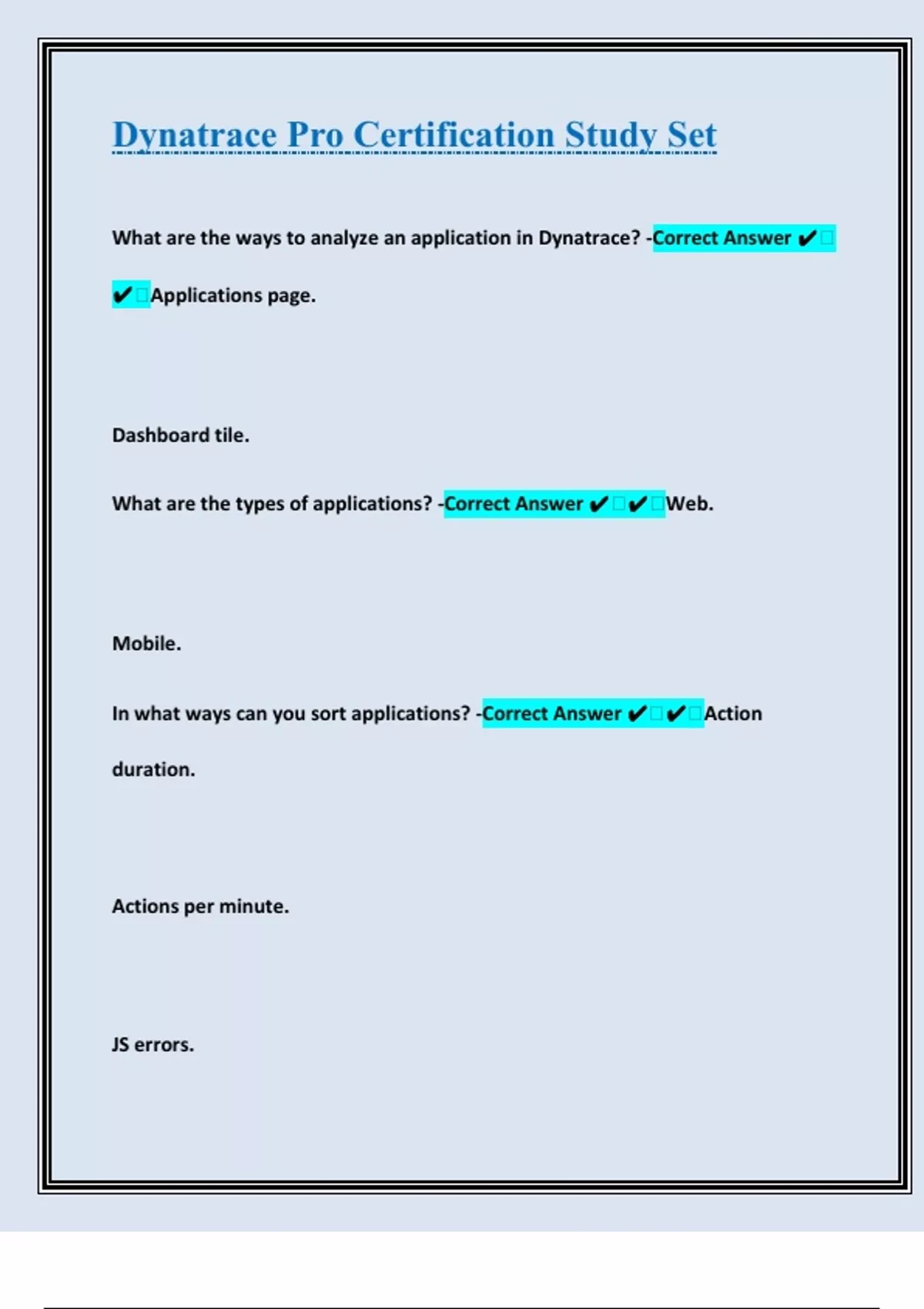 Dynatrace Pro Certification Exam Success Blueprint: Test Your Knowledge ...