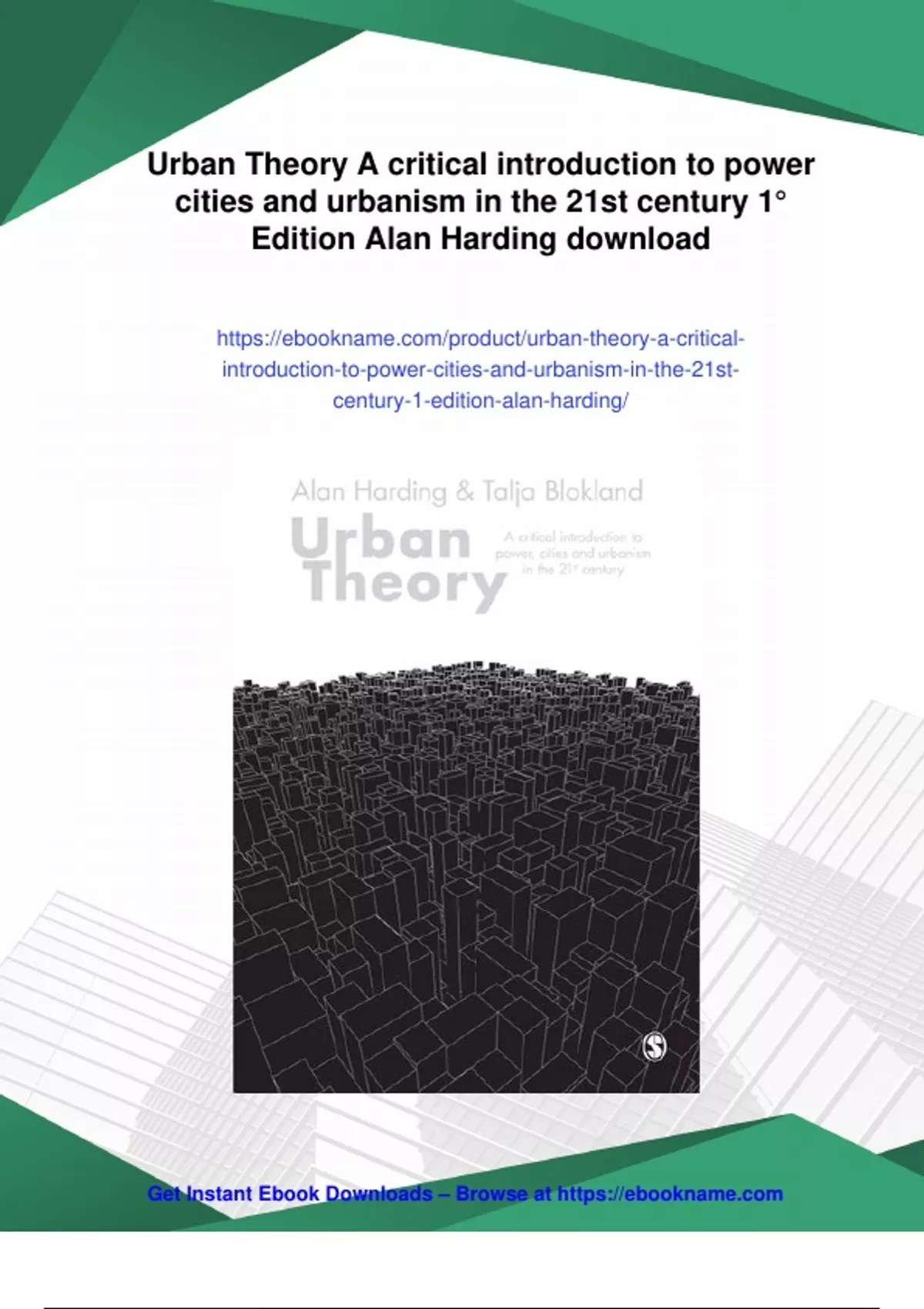 Summary Urban Theory A critical introduction to power cities and ...