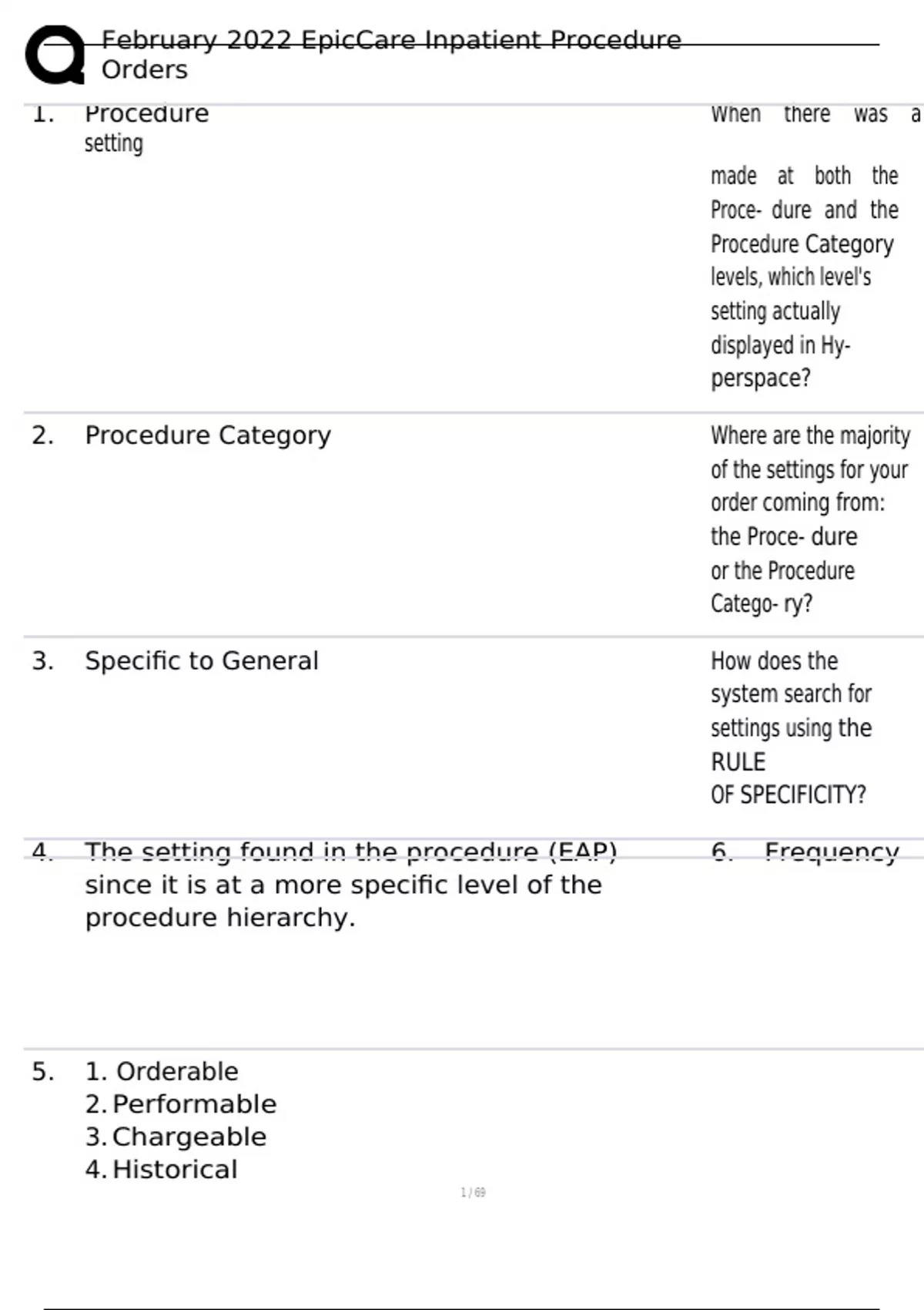 EpicCare Inpatient Procedure Orders Question and answers rated A+ 2025 ...