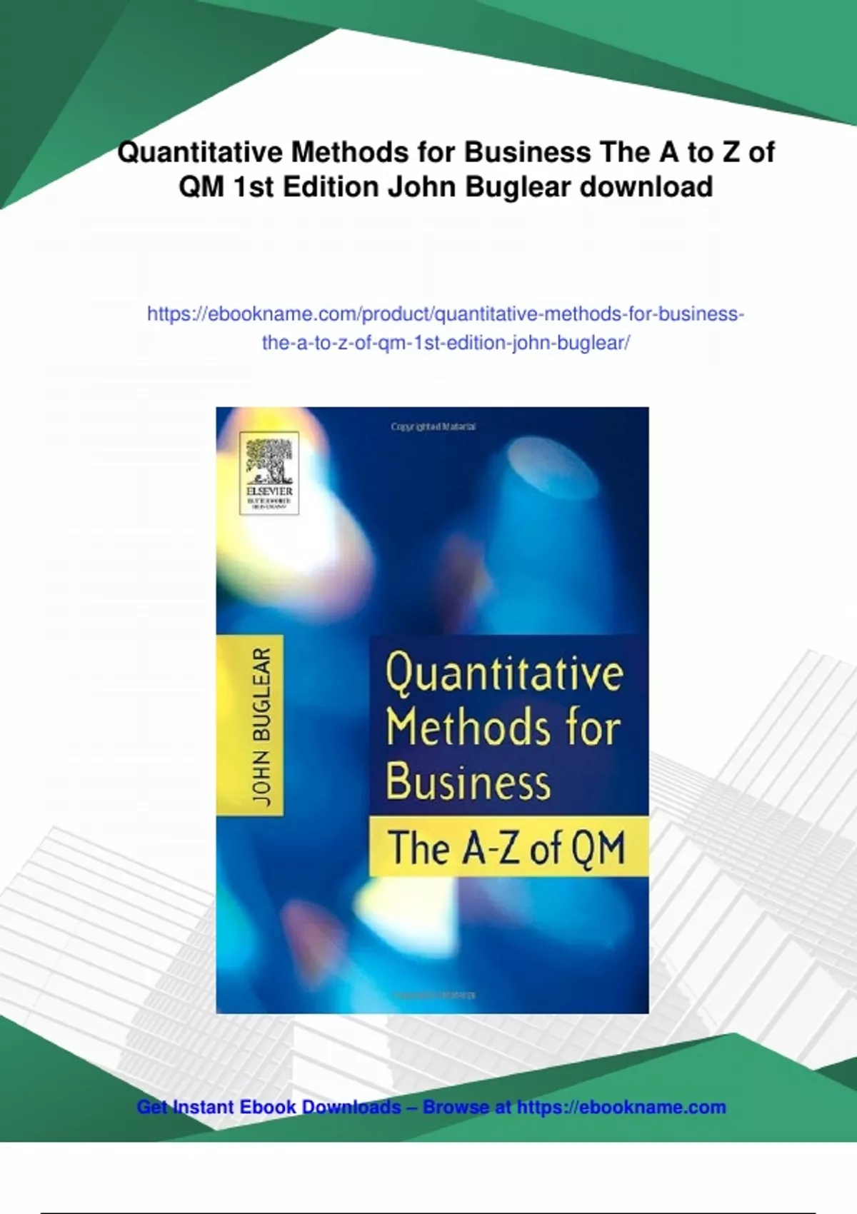 Summary Quantitative Methods for Business The A to Z of QM 1st Edition ...
