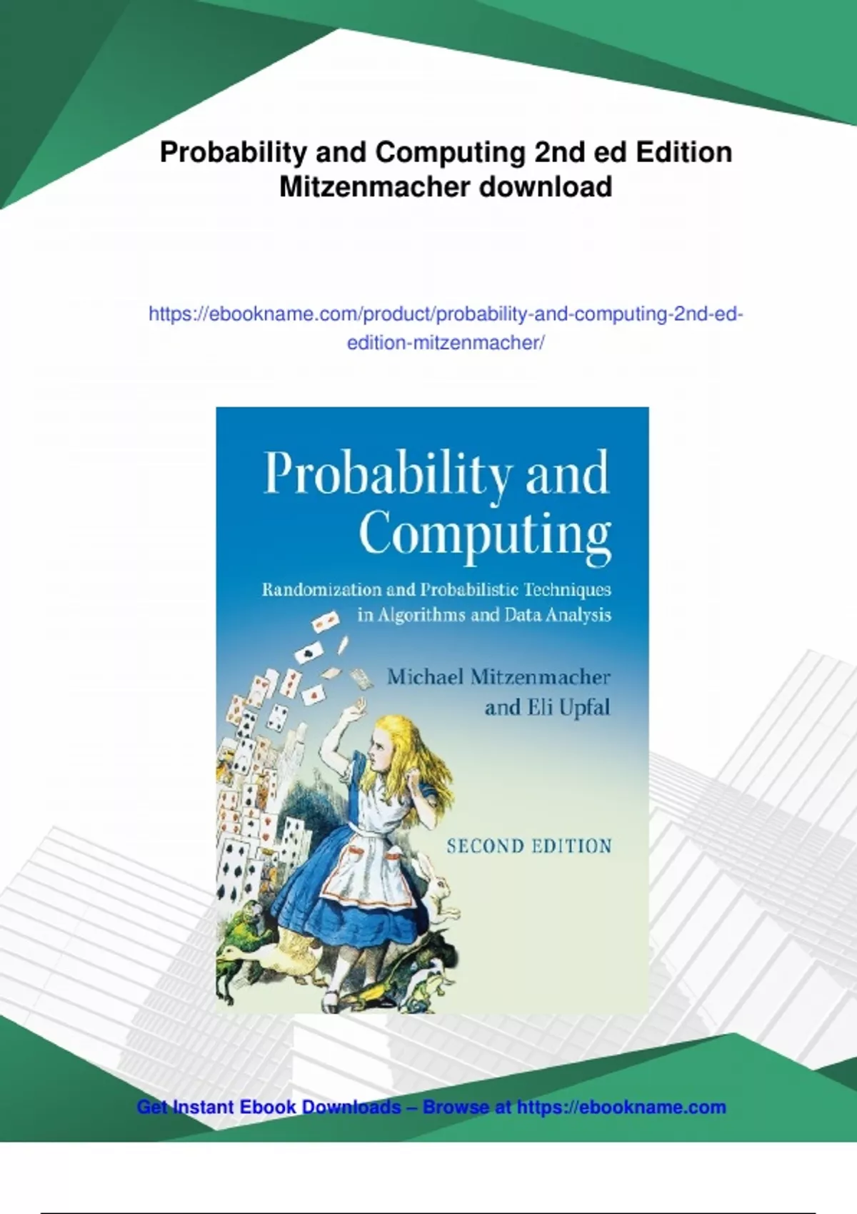 Summary Probability and Computing 2nd ed Edition Mitzenmacher - Digital ...