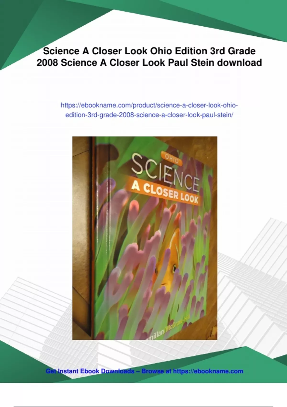 Summary Science A Closer Look Ohio Edition 3rd Grade 2008 Science A ...