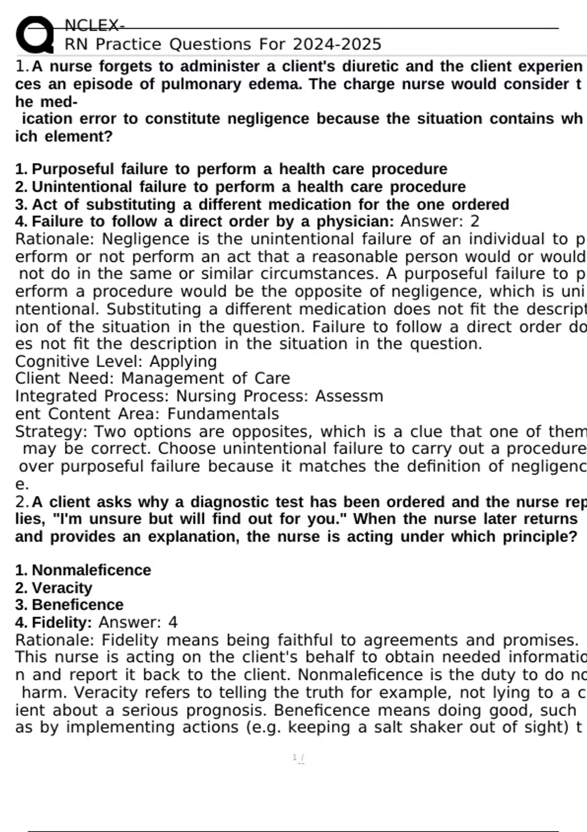 NCLEX-RN Practice Questions For - 2025 ULTIMATE NGN NCLEX / NCLEX NGN ...