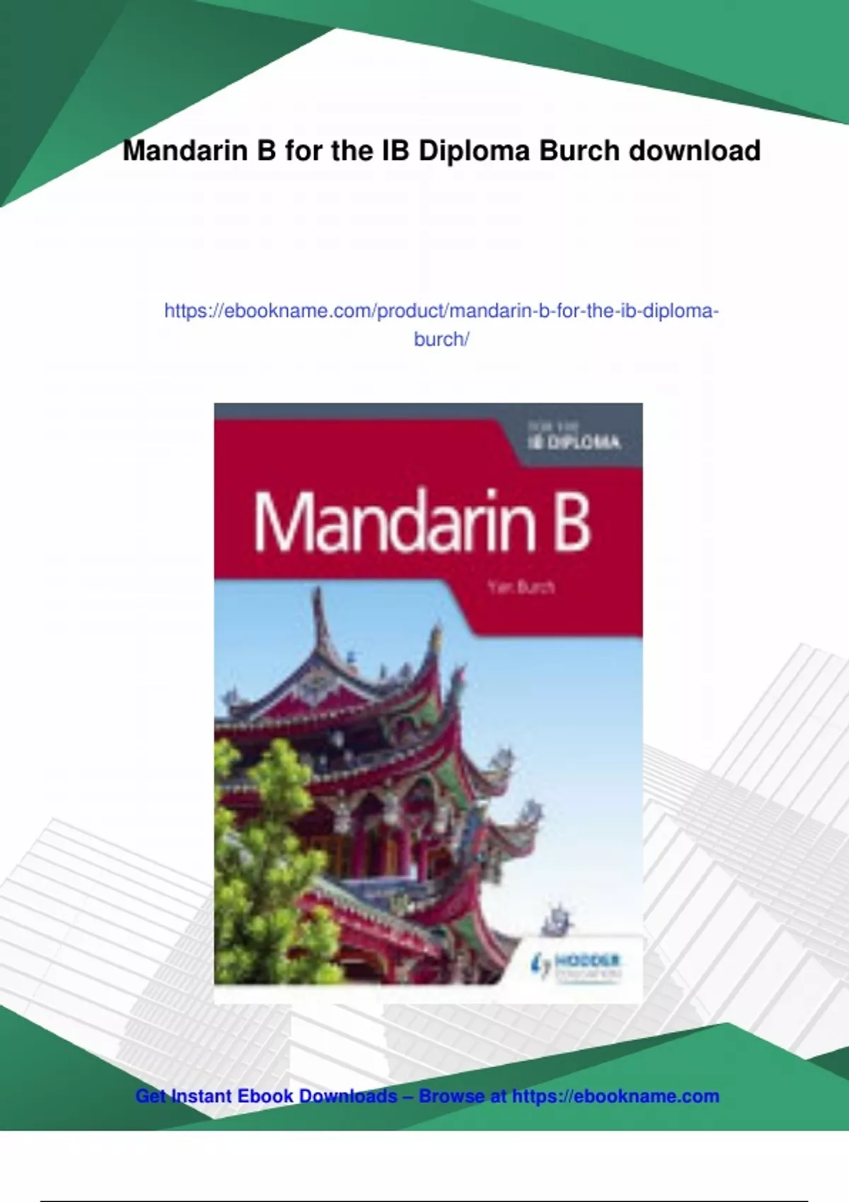 Summary Mandarin B for the IB Diploma Burch - Digital Download ...