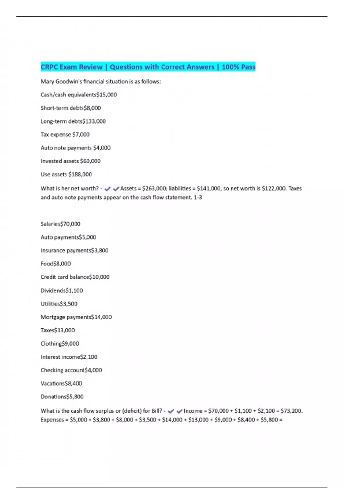 CRPC Exam Review | Questions with Correct Answers | 100% Pass - CRPC ...