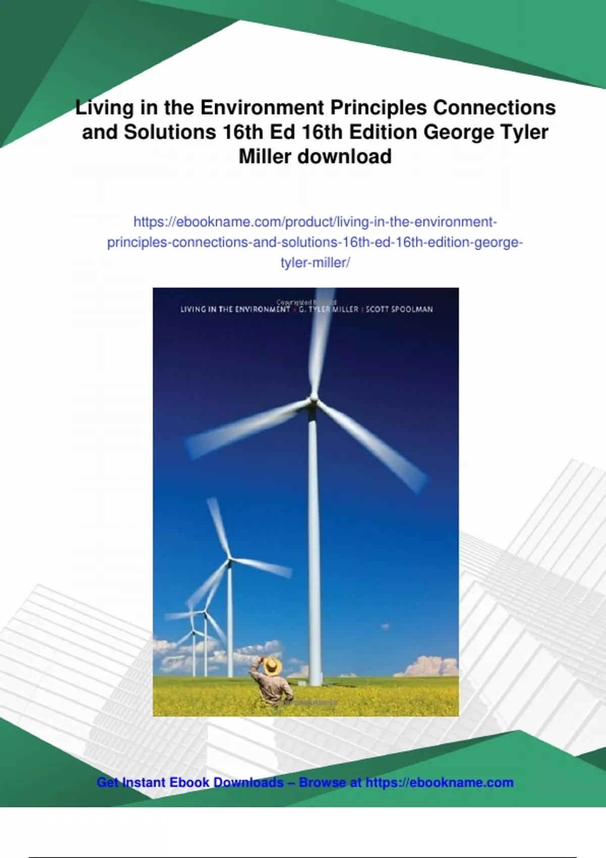 Summary Living in the Environment Principles Connections and Solutions ...