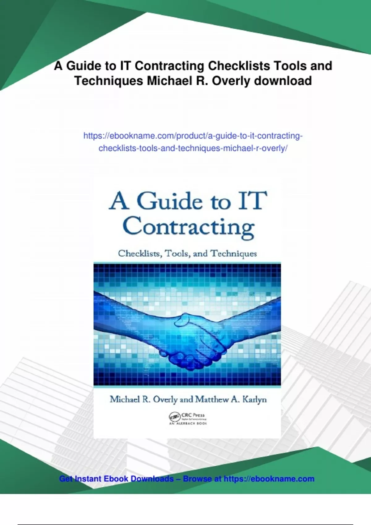 Summary A Guide to IT Contracting Checklists Tools and Techniques ...