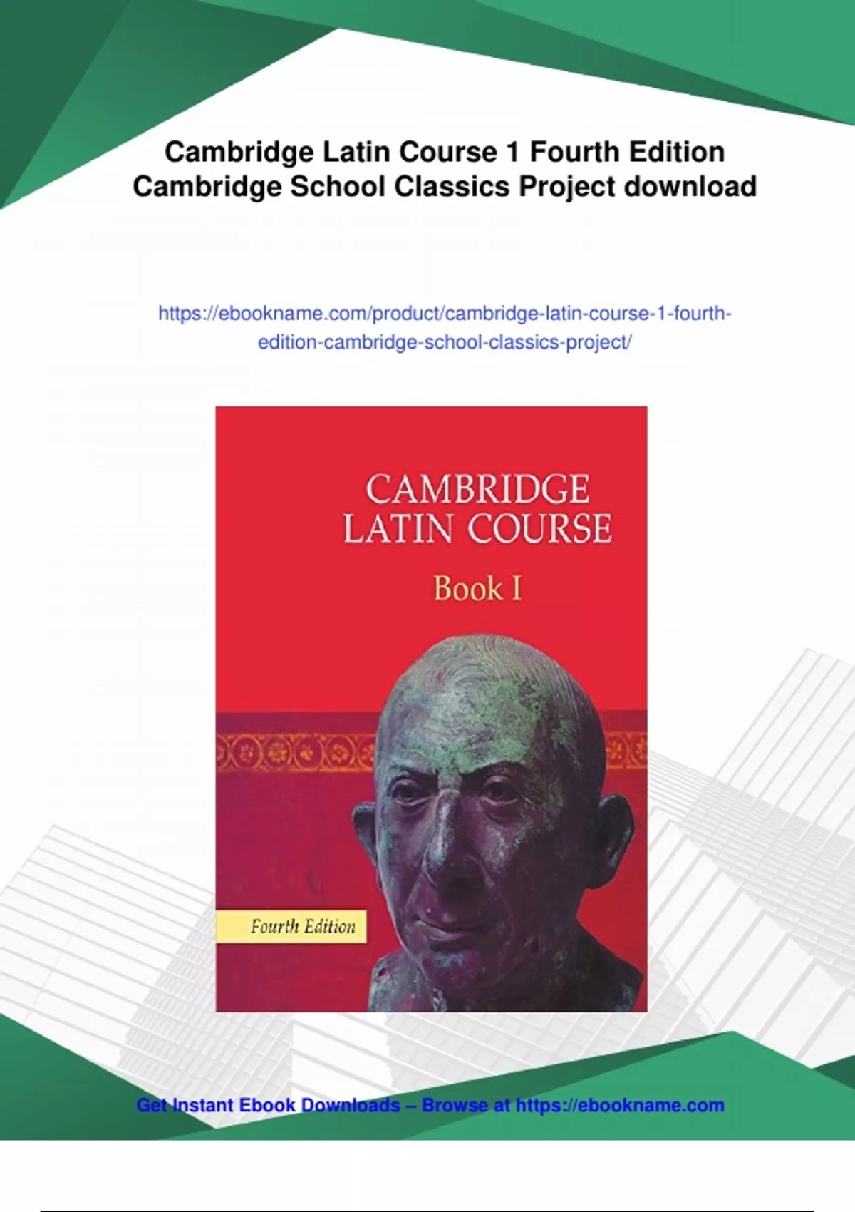 Summary Cambridge Latin Course 1 Fourth Edition Cambridge School ...