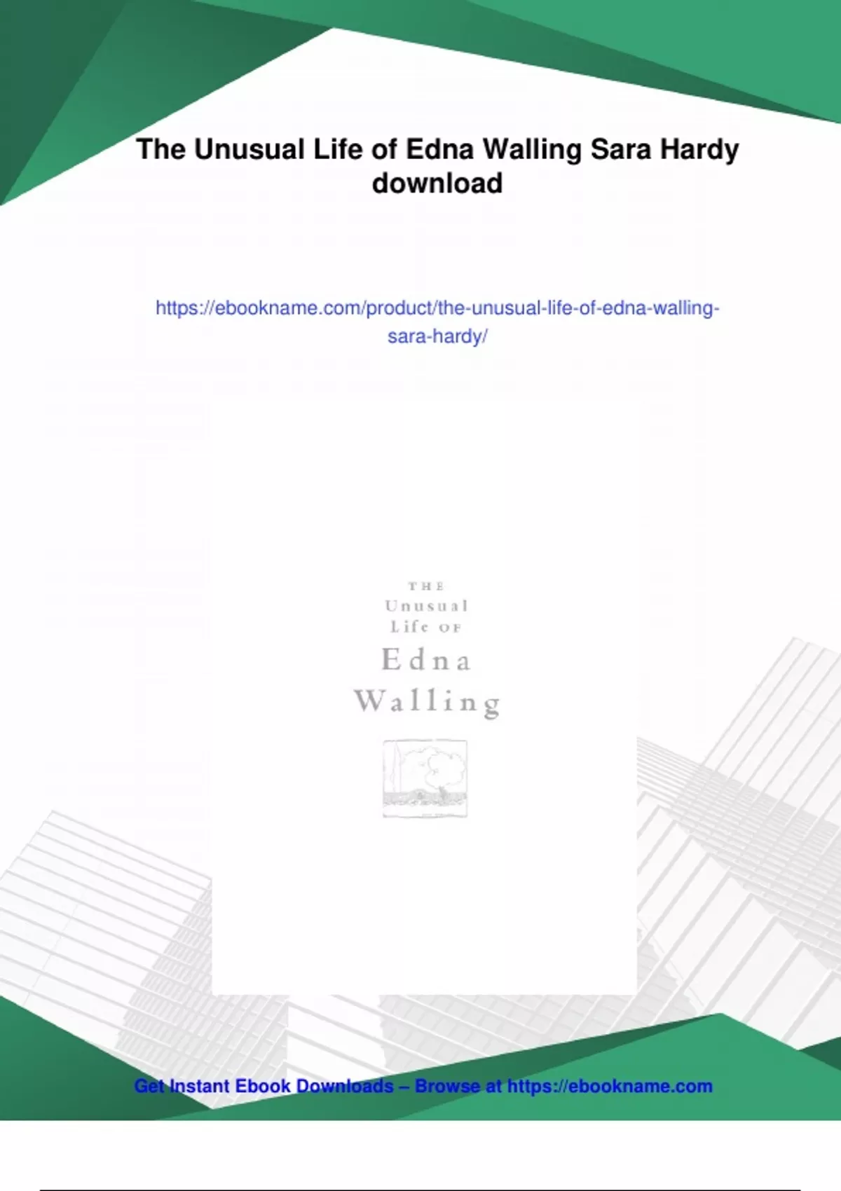 Summary The Unusual Life of Edna Walling Sara Hardy - Digital Download ...