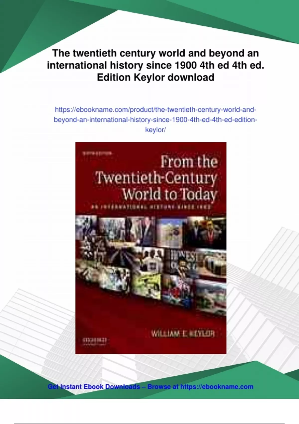 Summary The twentieth century world and beyond an international history ...