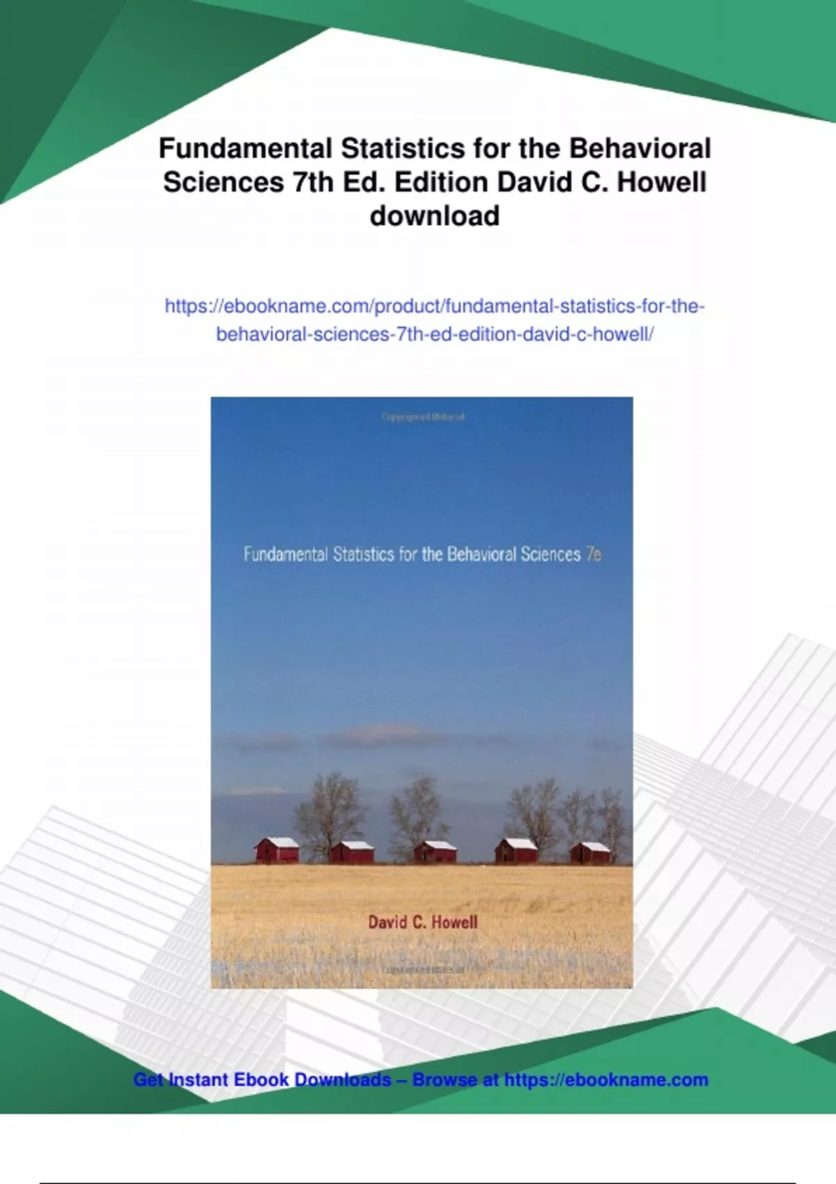 Summary Fundamental Statistics for the Behavioral Sciences 7th Ed ...