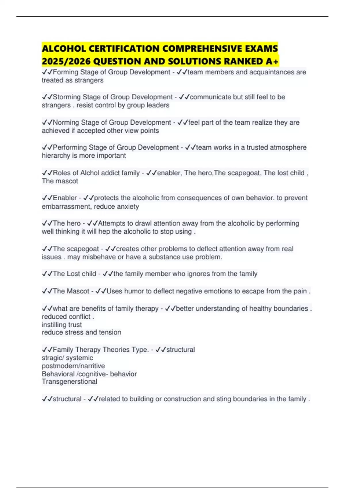 ALCOHOL CERTIFICATION COMPREHENSIVE EXAMS 2025/2026 QUESTION AND ...