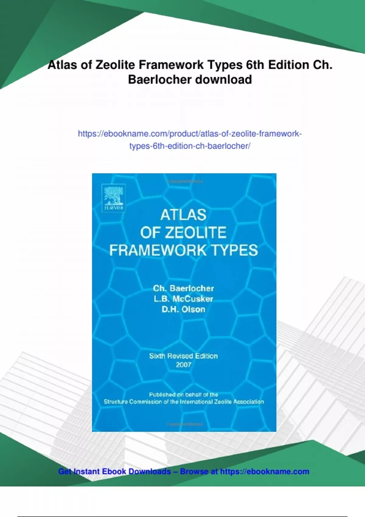 Summary Atlas of Zeolite Framework Types 6th Edition Ch. Baerlocher ...