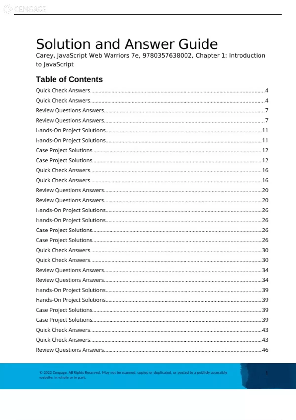 Summary Solutions Manual, text answers-summaries: JavaScript for Web Warriors - Carey - (2025 ...
