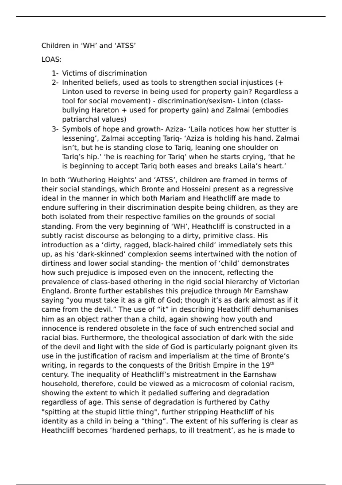 A* EDEXCEL ENGLISH LITERATURE A-LEVEL ESSAY ON CHILDREN IN WUTHERING ...