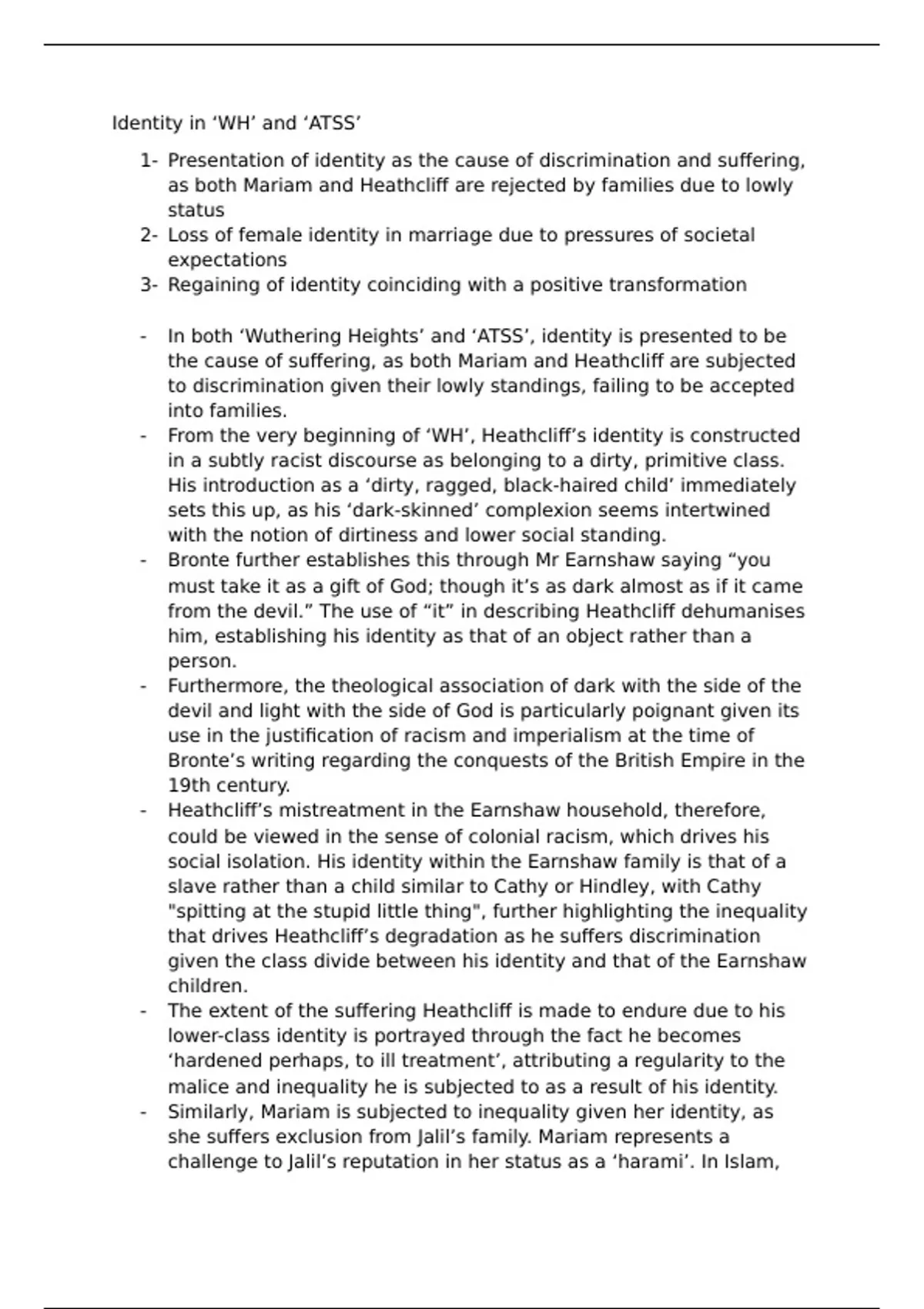 A* EDEXCEL ENGLISH LITERATURE A-LEVEL ESSAY ON IDENTITY IN WUTHERING ...