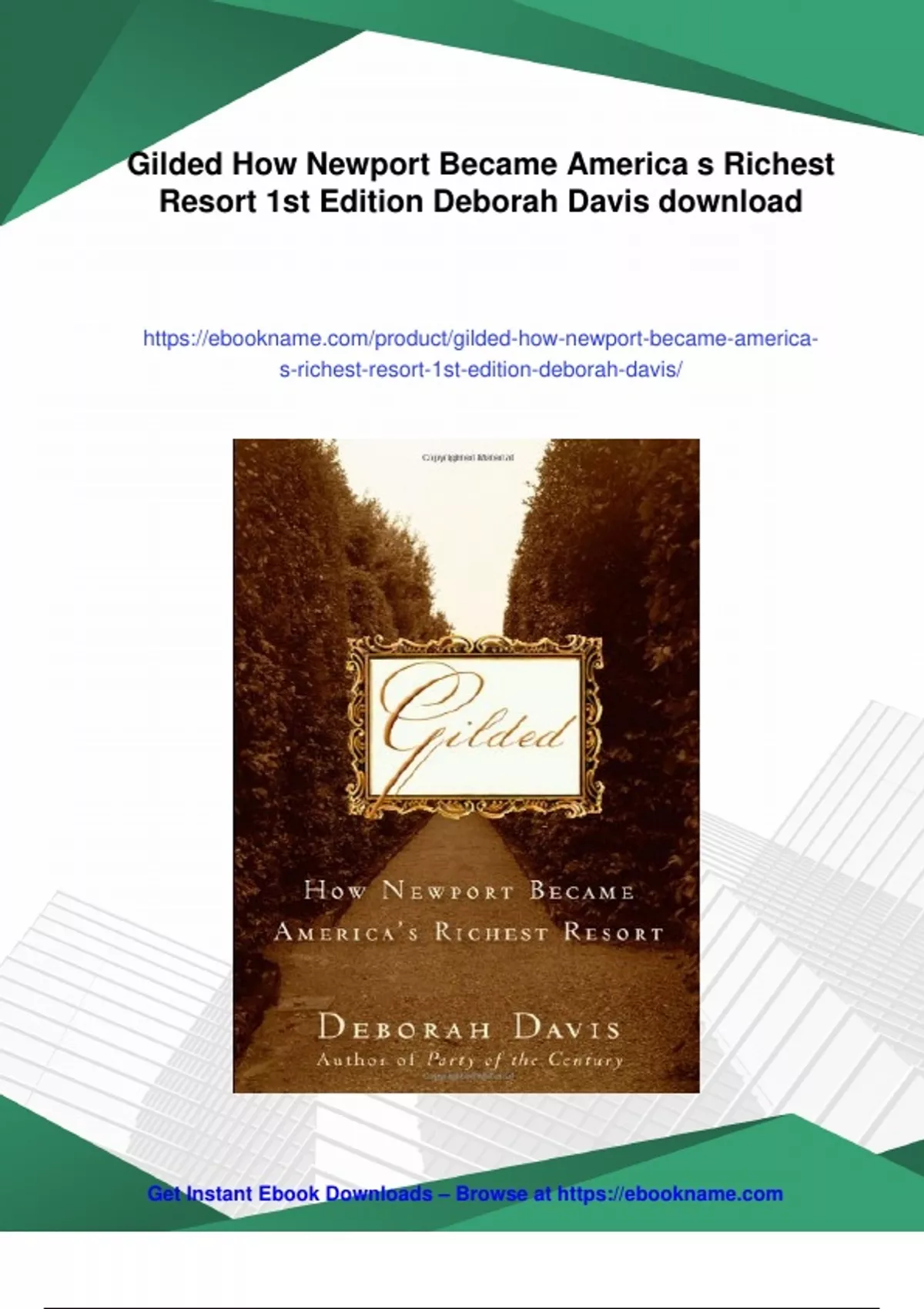 Summary Gilded How Newport Became America s Richest Resort 1st Edition ...