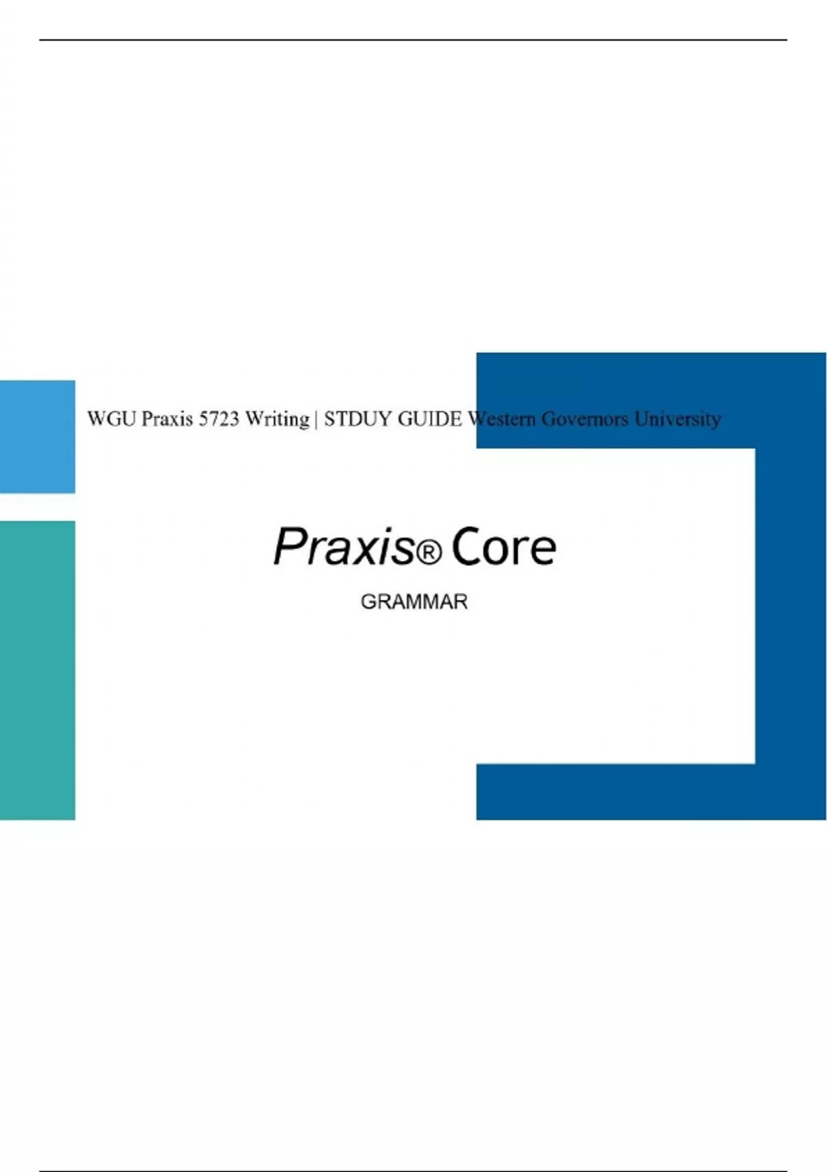 WGU Praxis 5723 Writing | STDUY GUIDE Western Governors University ...