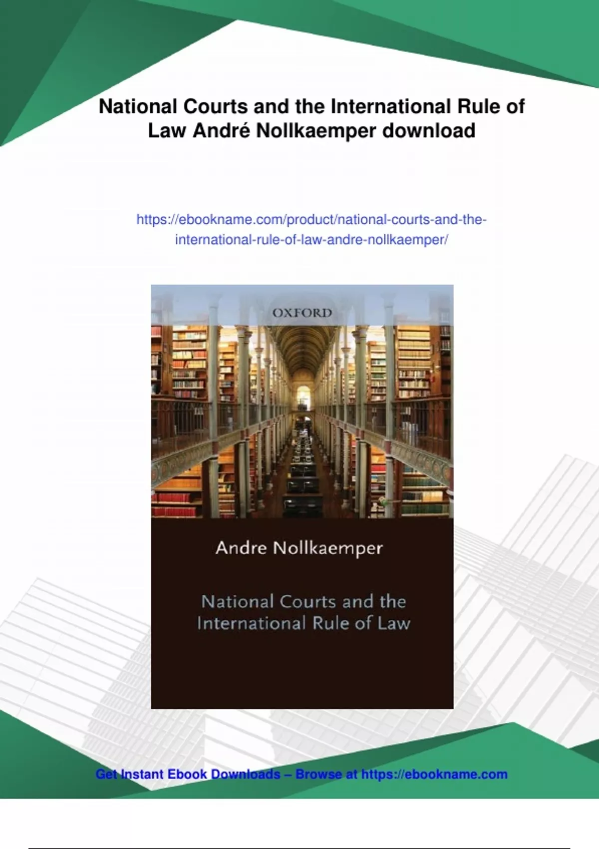 Summary National Courts and the International Rule of Law André ...