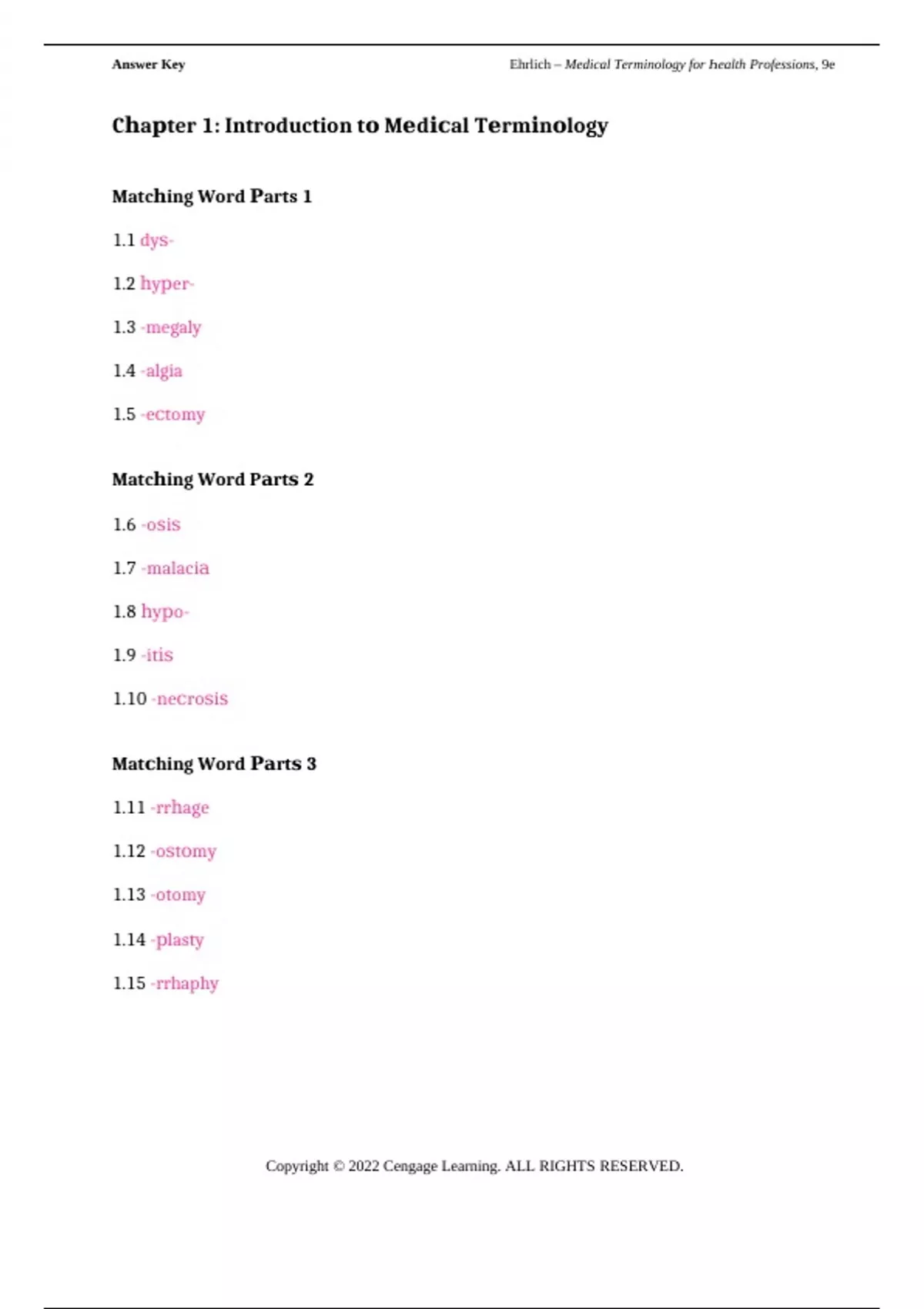 Summary Solutions Manual, text answers-summaries: Medical Terminology ...