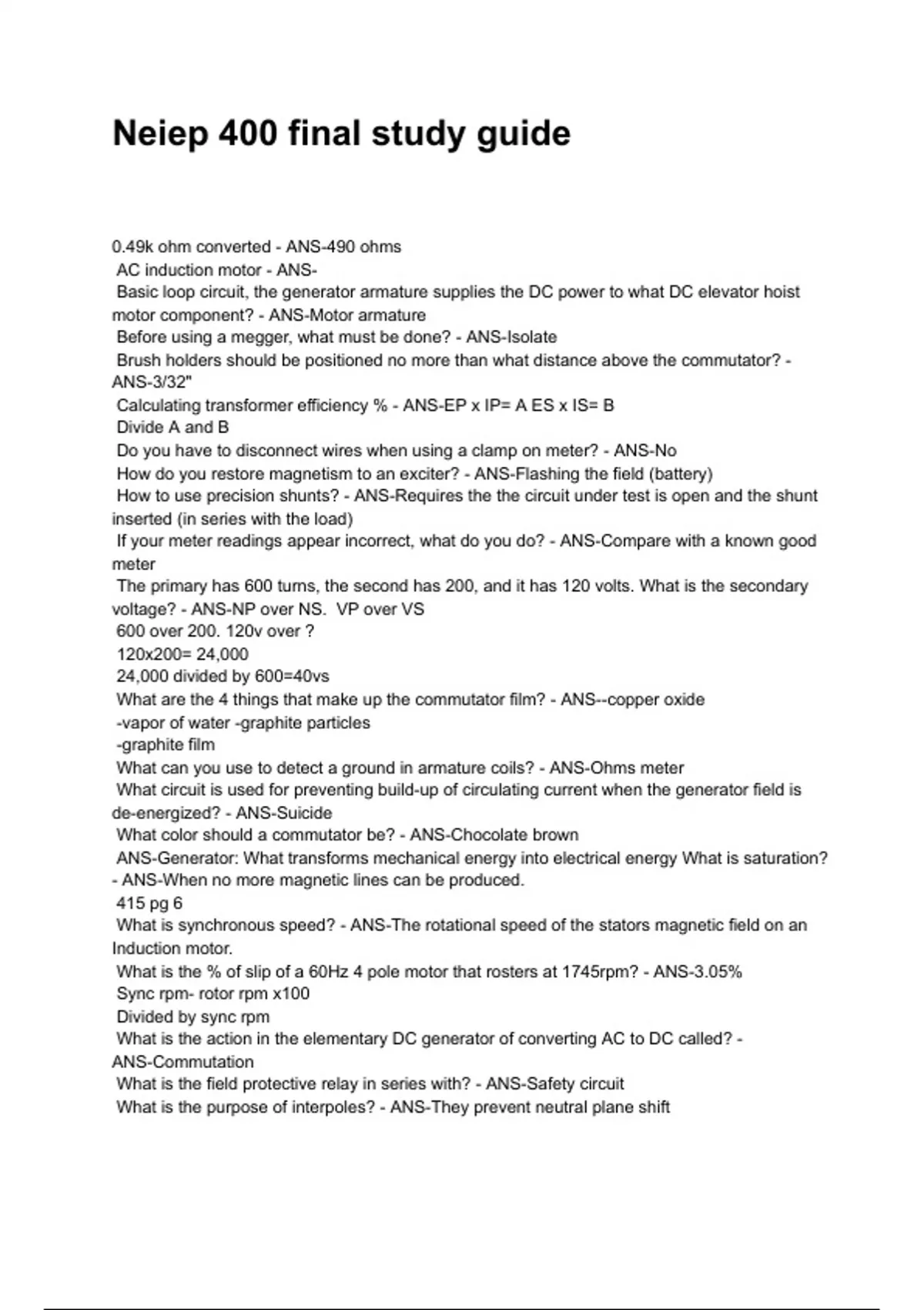 Neiep 400 final study guide NEWEST 2025/2026 ACTUAL EXAM COMPLETE QUESTIONS AND CORRECT DETAILED ...