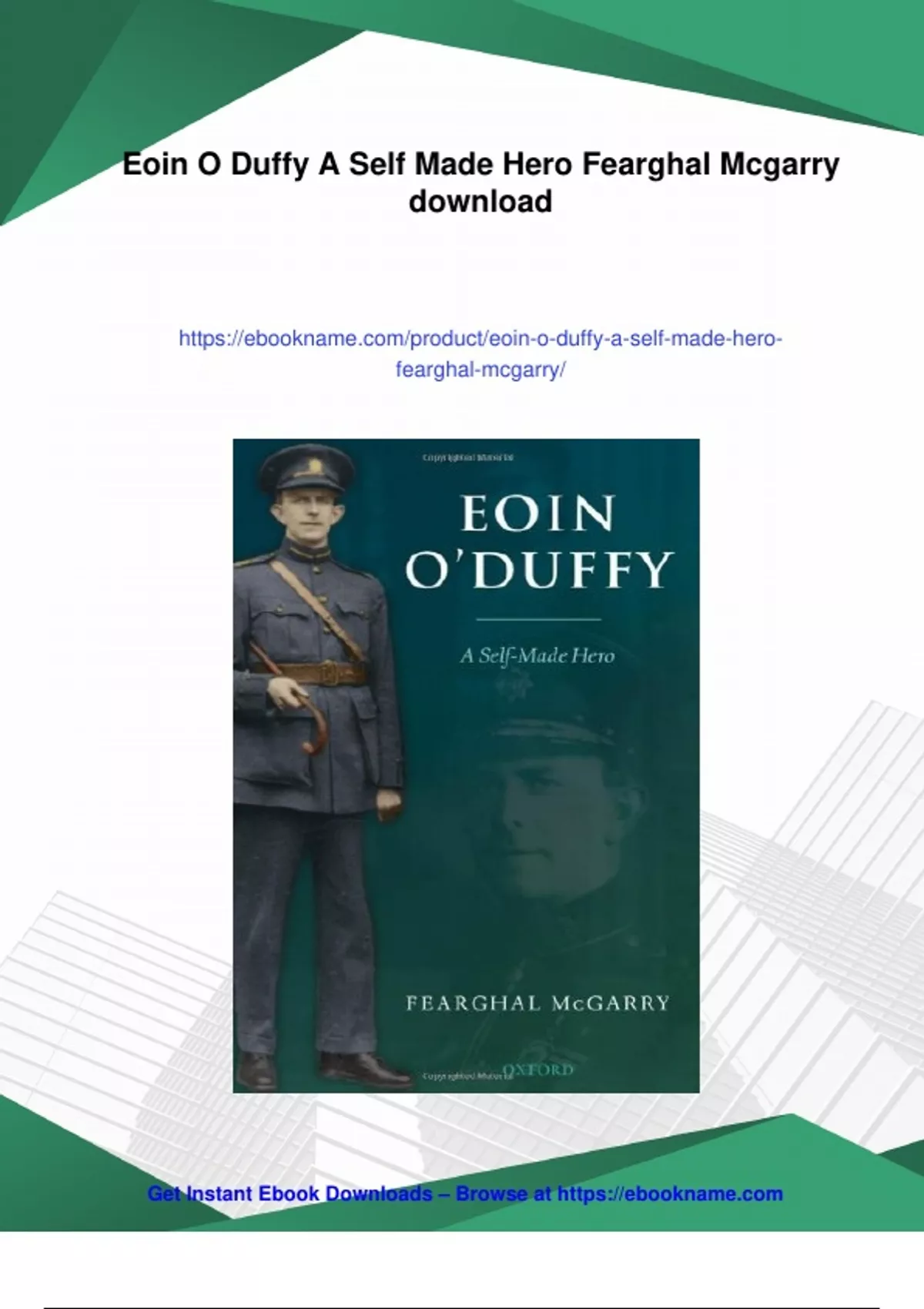 Summary Eoin O Duffy A Self Made Hero Fearghal Mcgarry - Digital ...