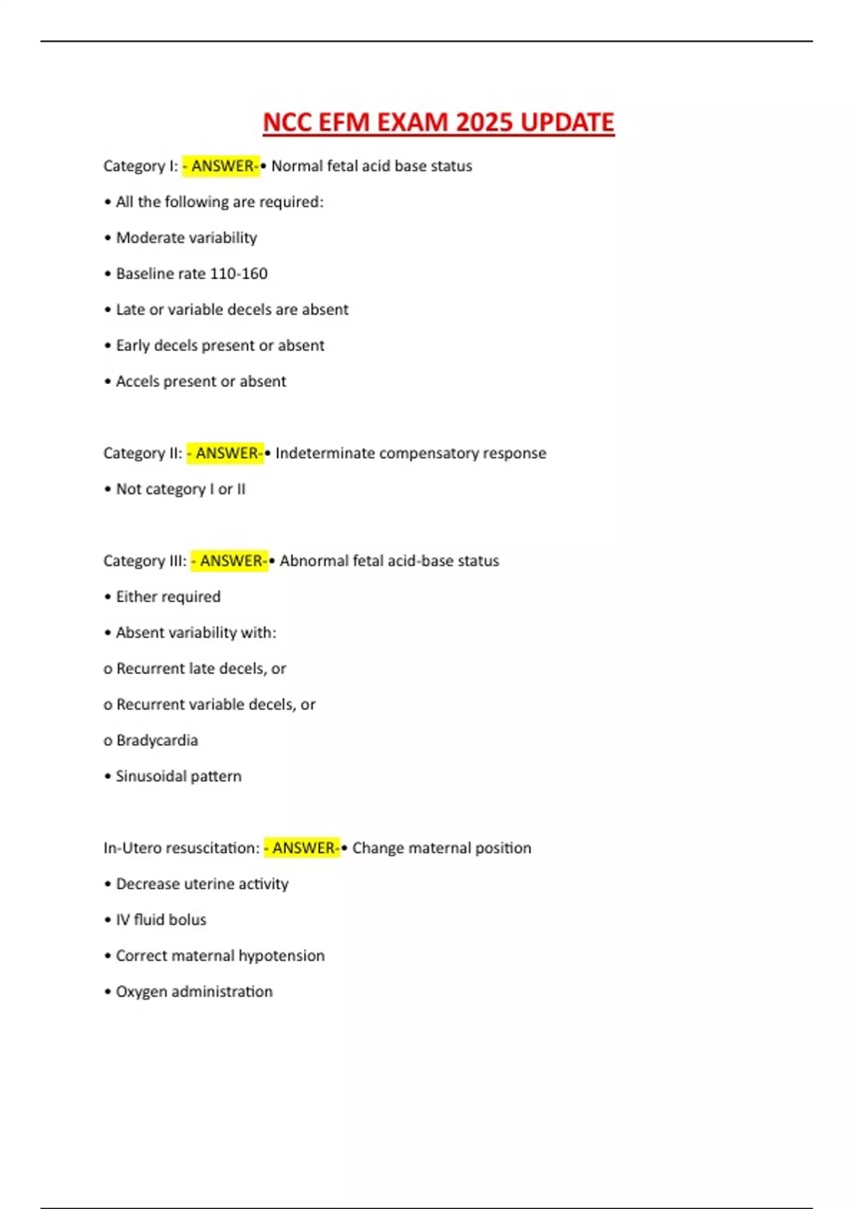 NCC EFM EXAM 2025 UPDATE - Ncc-efm - Stuvia US
