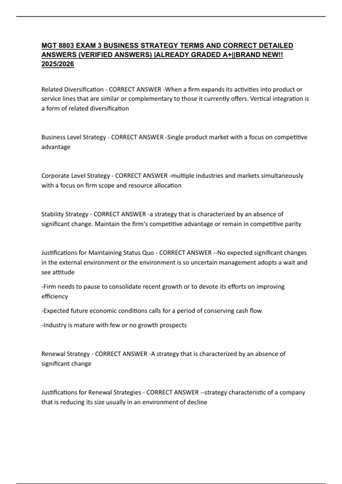 MGT 8803 Exam's (Exam 1, Exam 2, Exam 3 Exam 5 Final Exam) Questions ...