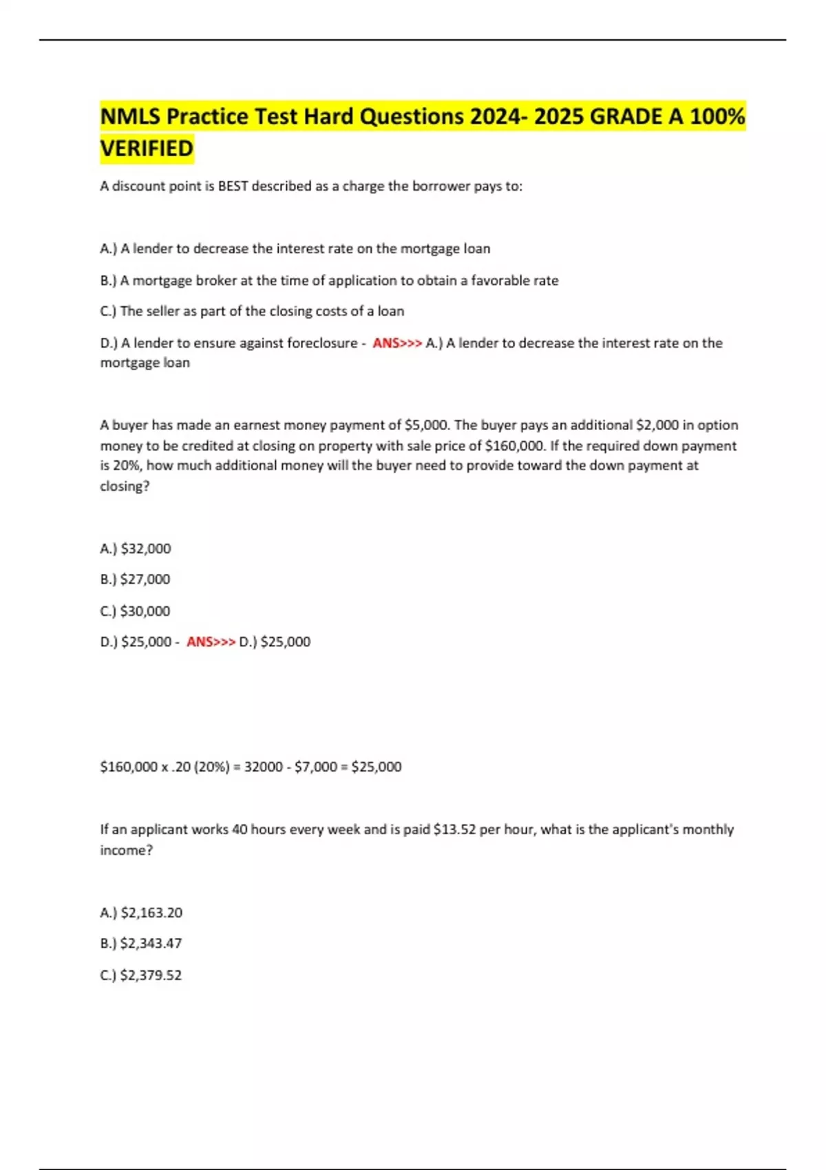 NMLS Practice Test Hard Questions () – Advanced MLO Exam Prep with 150 ...