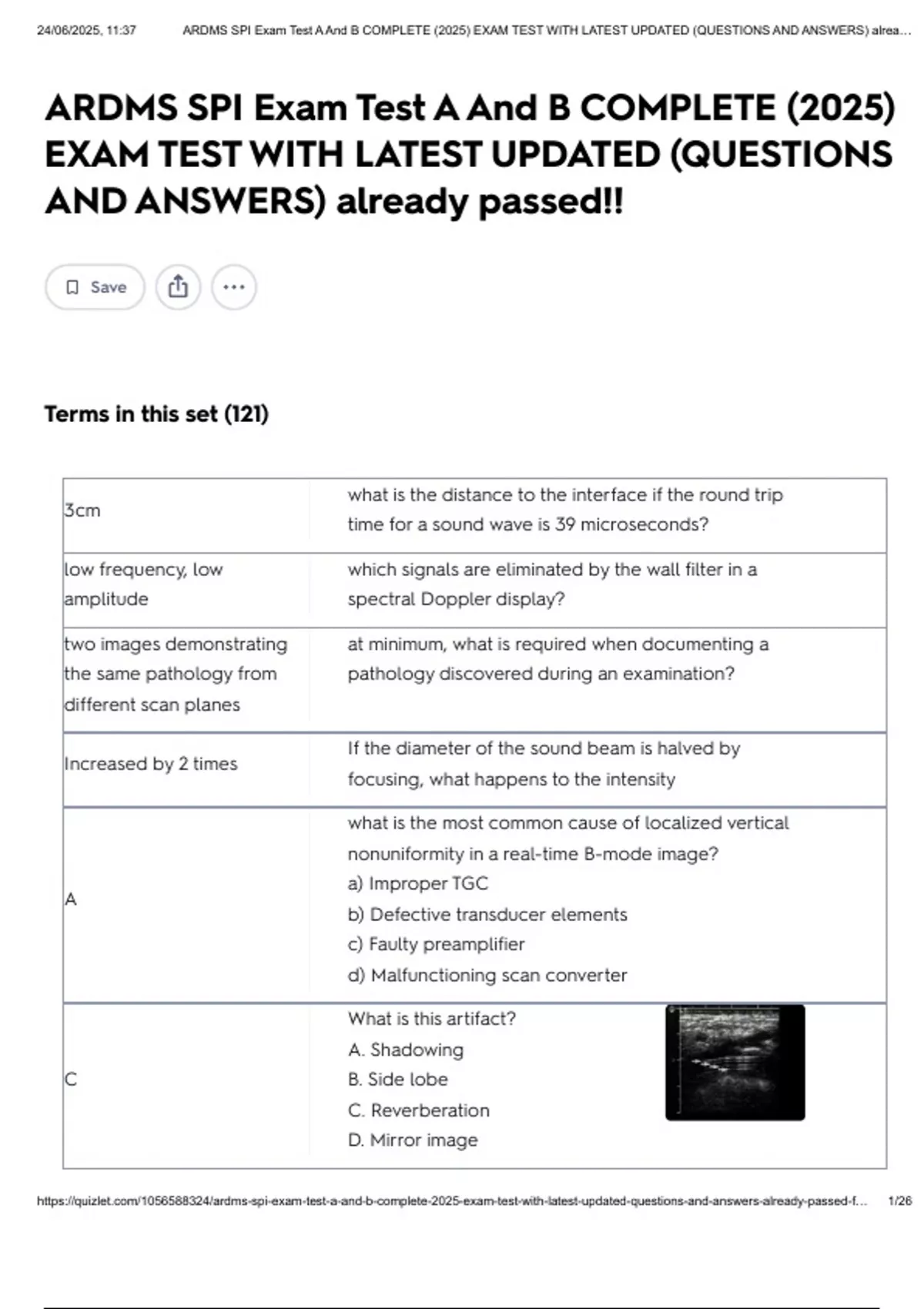 ARDMS SPI Exam Test A And B COMPLETE (2025) EXAM TEST WITH LATEST ...