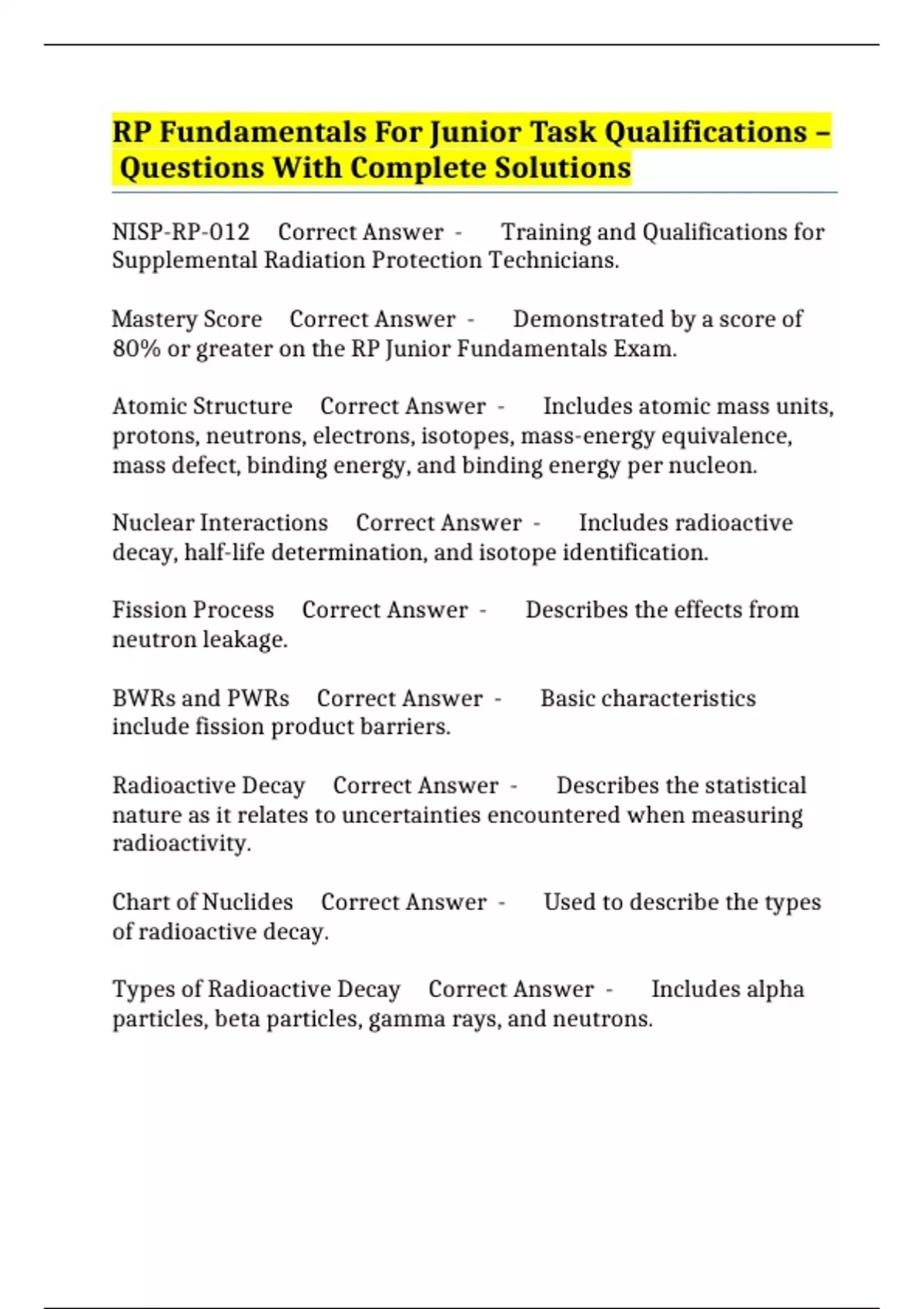 RP Fundamentals For Junior Task Qualifications – Questions With ...