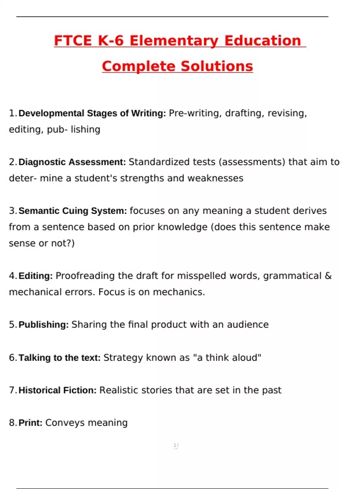 FTCE K-6 Elementary Education Test Latest 2025 Actual Questions ...