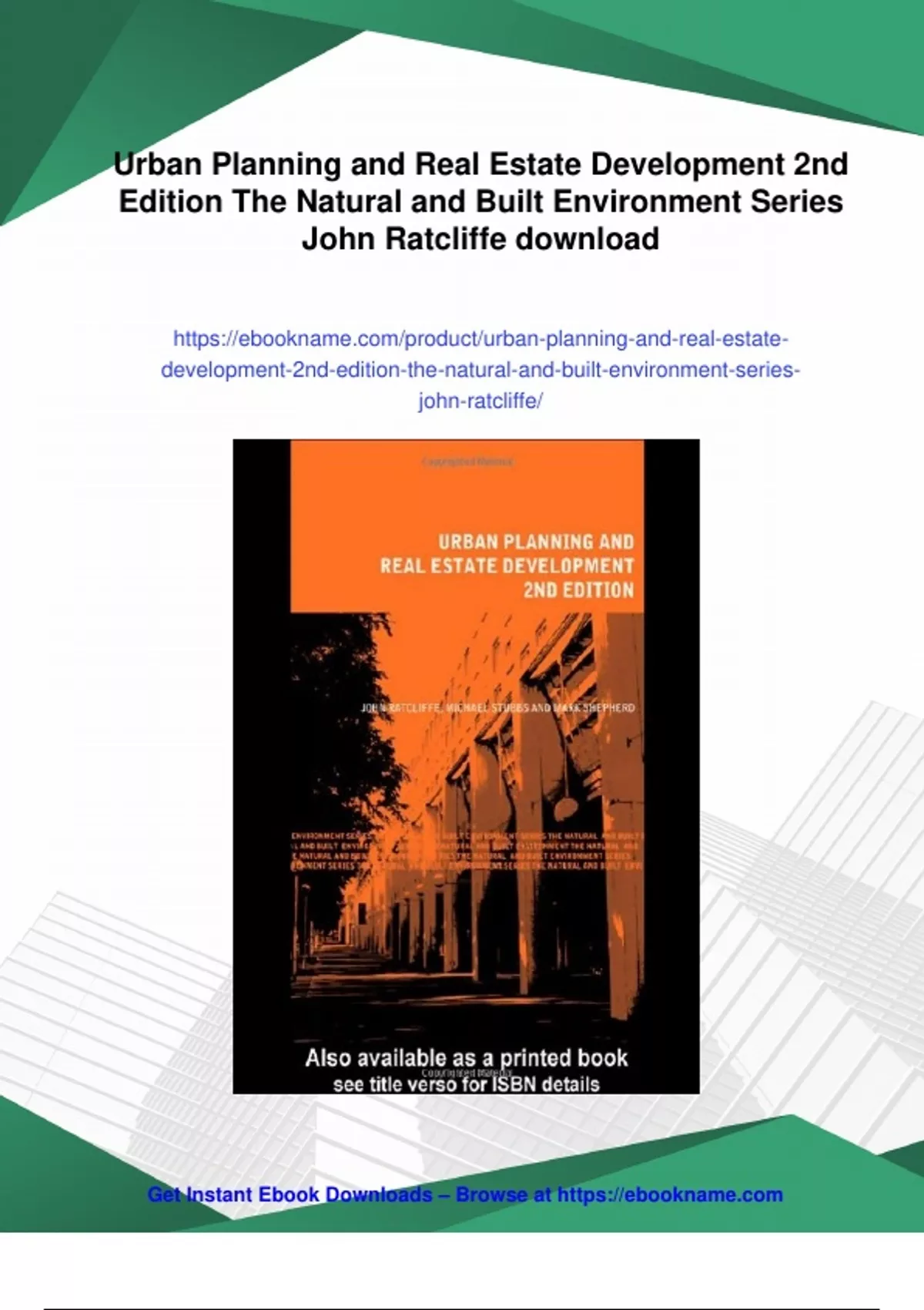 Summary Urban Planning and Real Estate Development 2nd Edition The ...