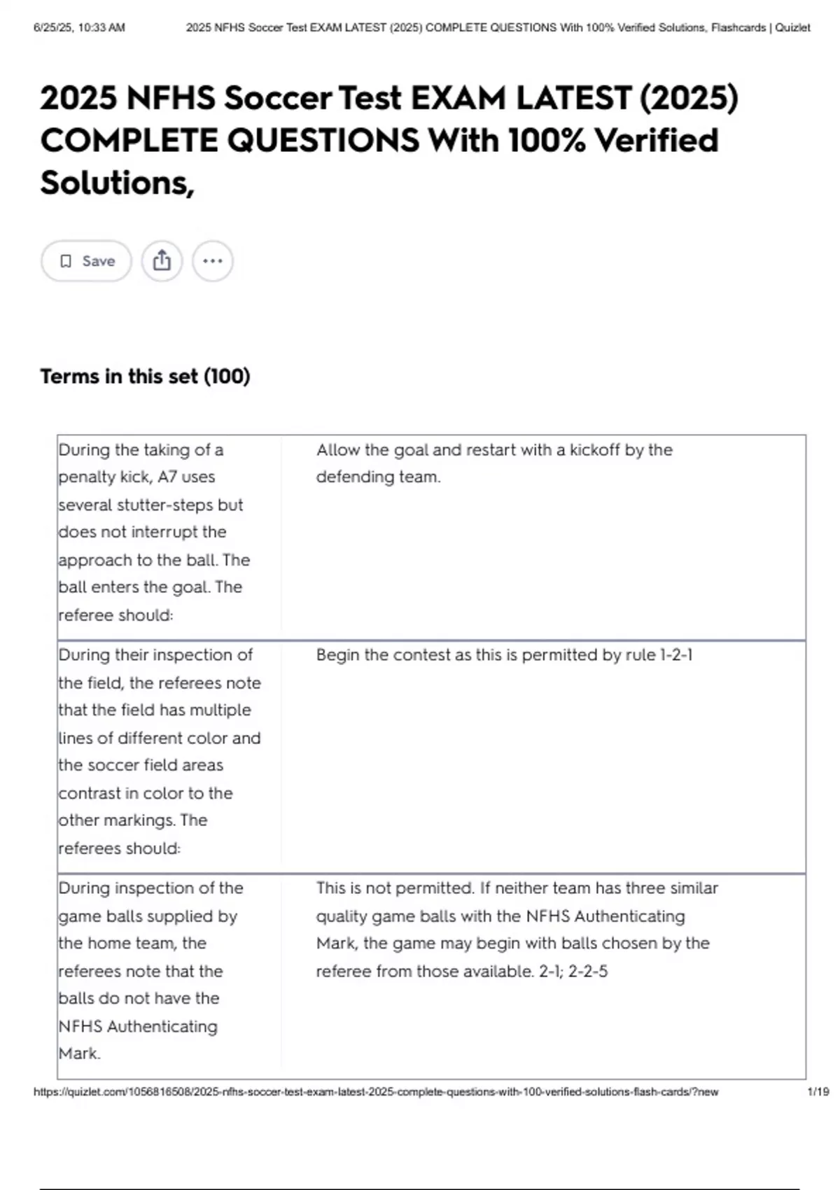 2025 NFHS Soccer Test EXAM LATEST (2025) COMPLETE QUESTIONS With 100% ...