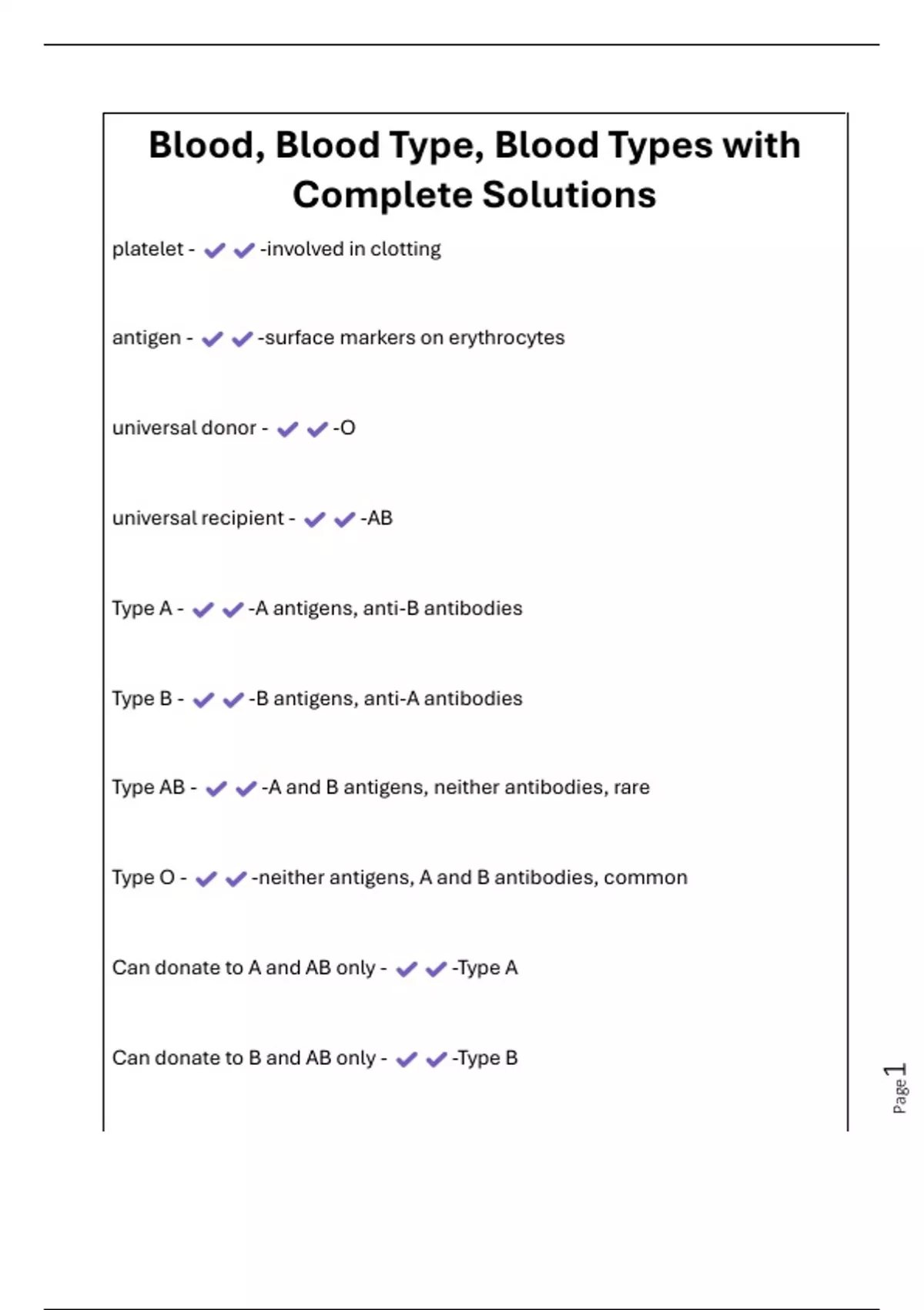 Blood, Blood Type, Blood Types with Complete Solutions - Blood, Blood ...