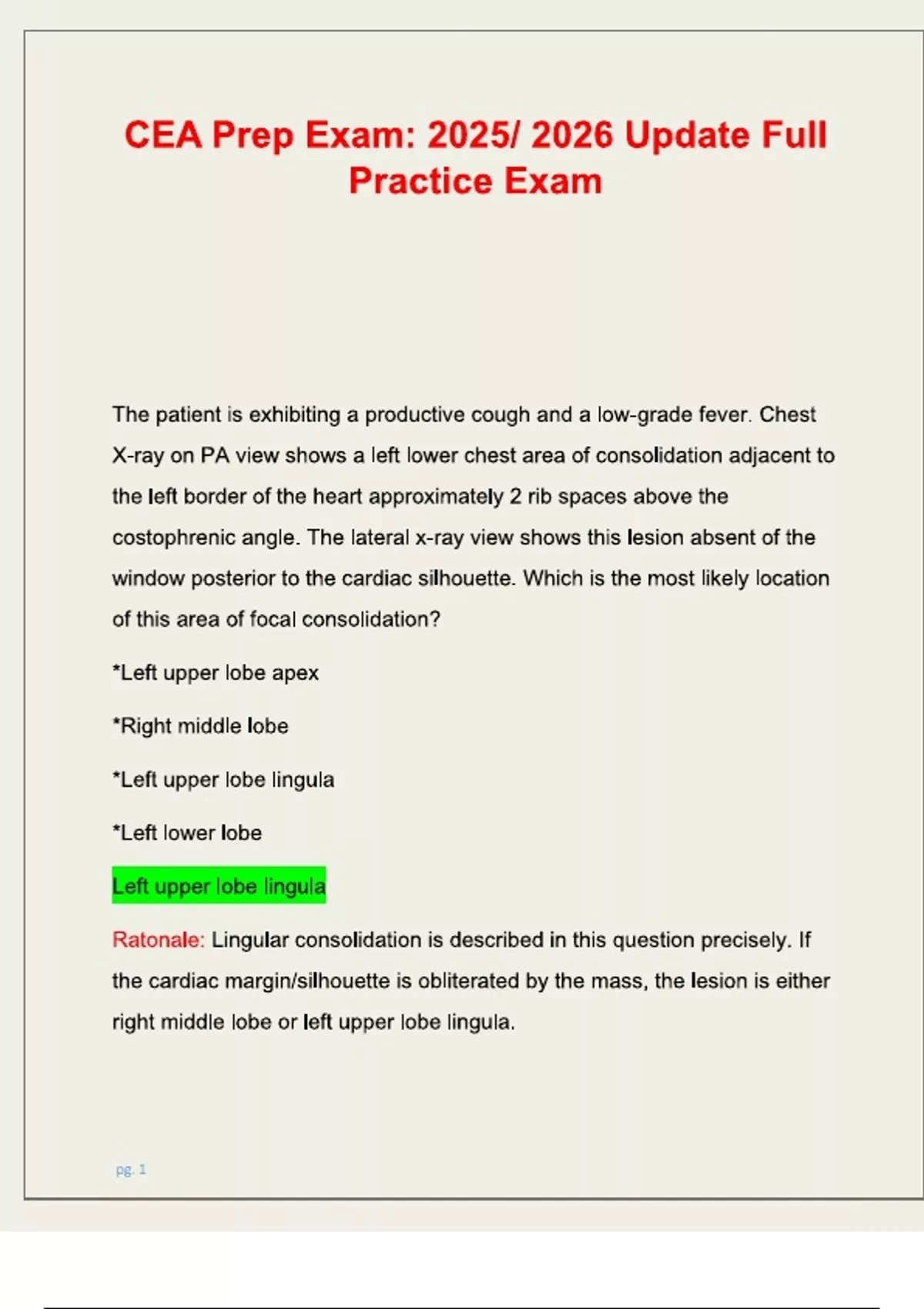 CEA Prep Exam [NEW 2025/2026 UPDATE] COMPREHENSIVE EXAM QUESTIONS AND A ...