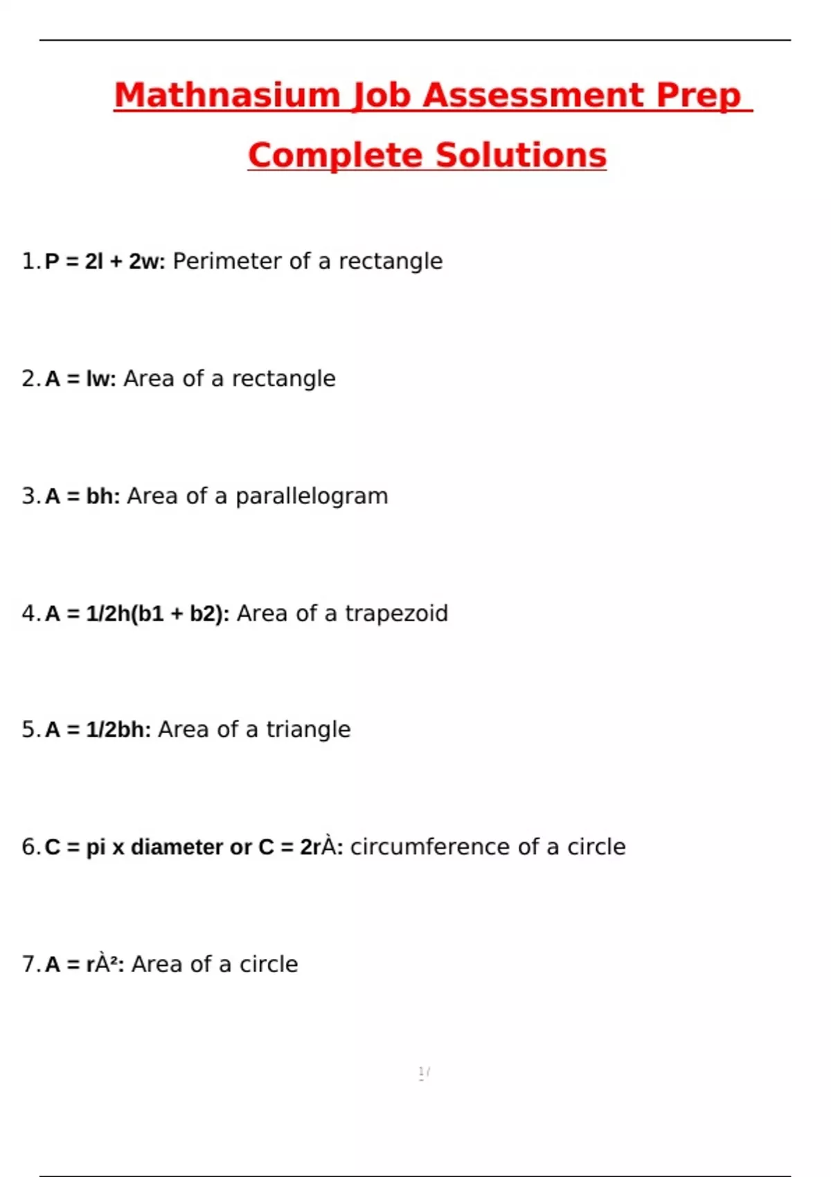 Mathnasium Job Assessment Prep 2025 Questions and Verified Answers ...