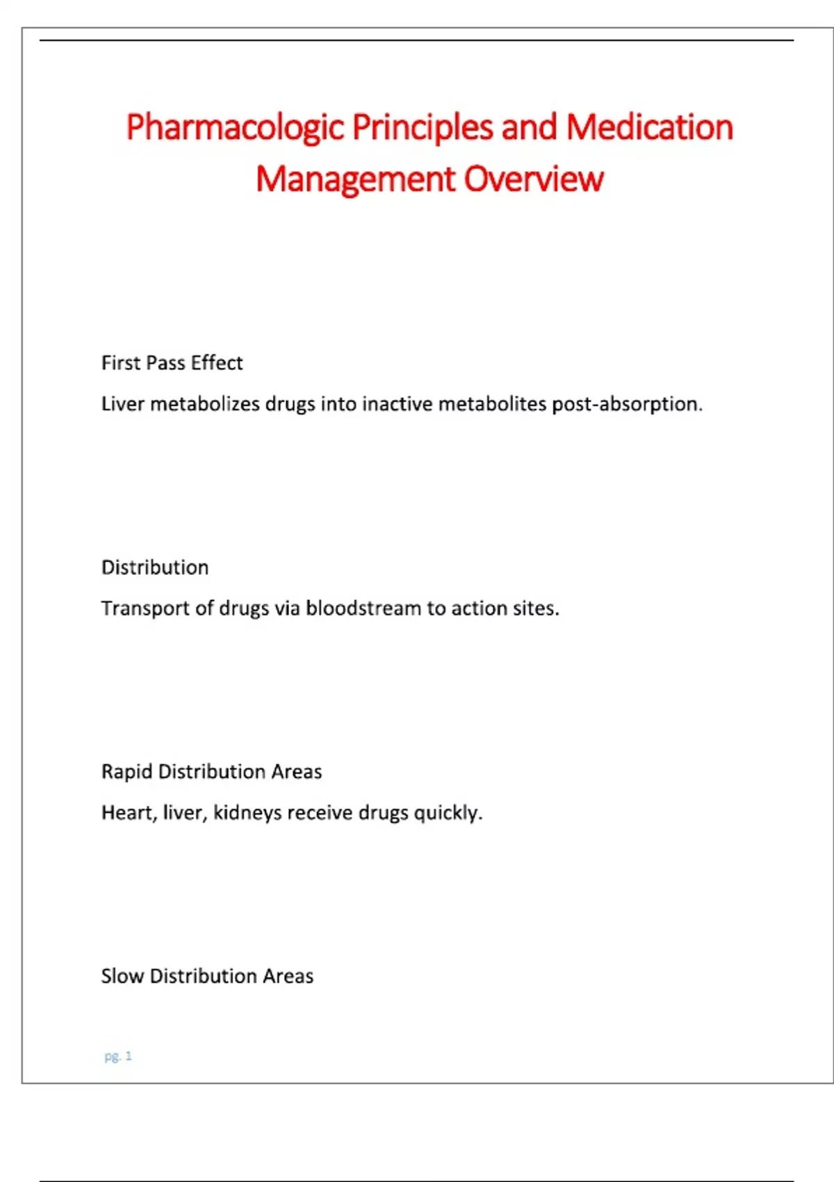 Pharmacologic Principles and Medication Management Overview, (LATEST ...
