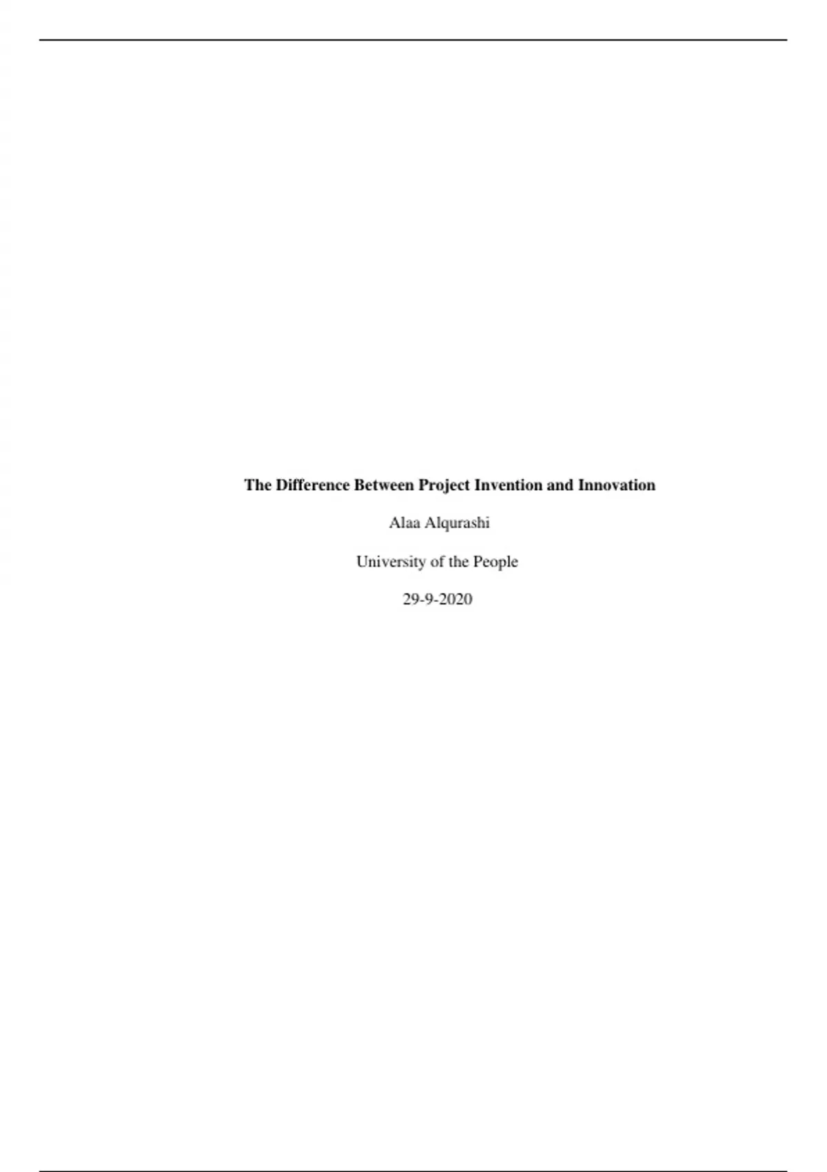 The Difference Between Project Invention and Innovation - 5111, 5110 ...